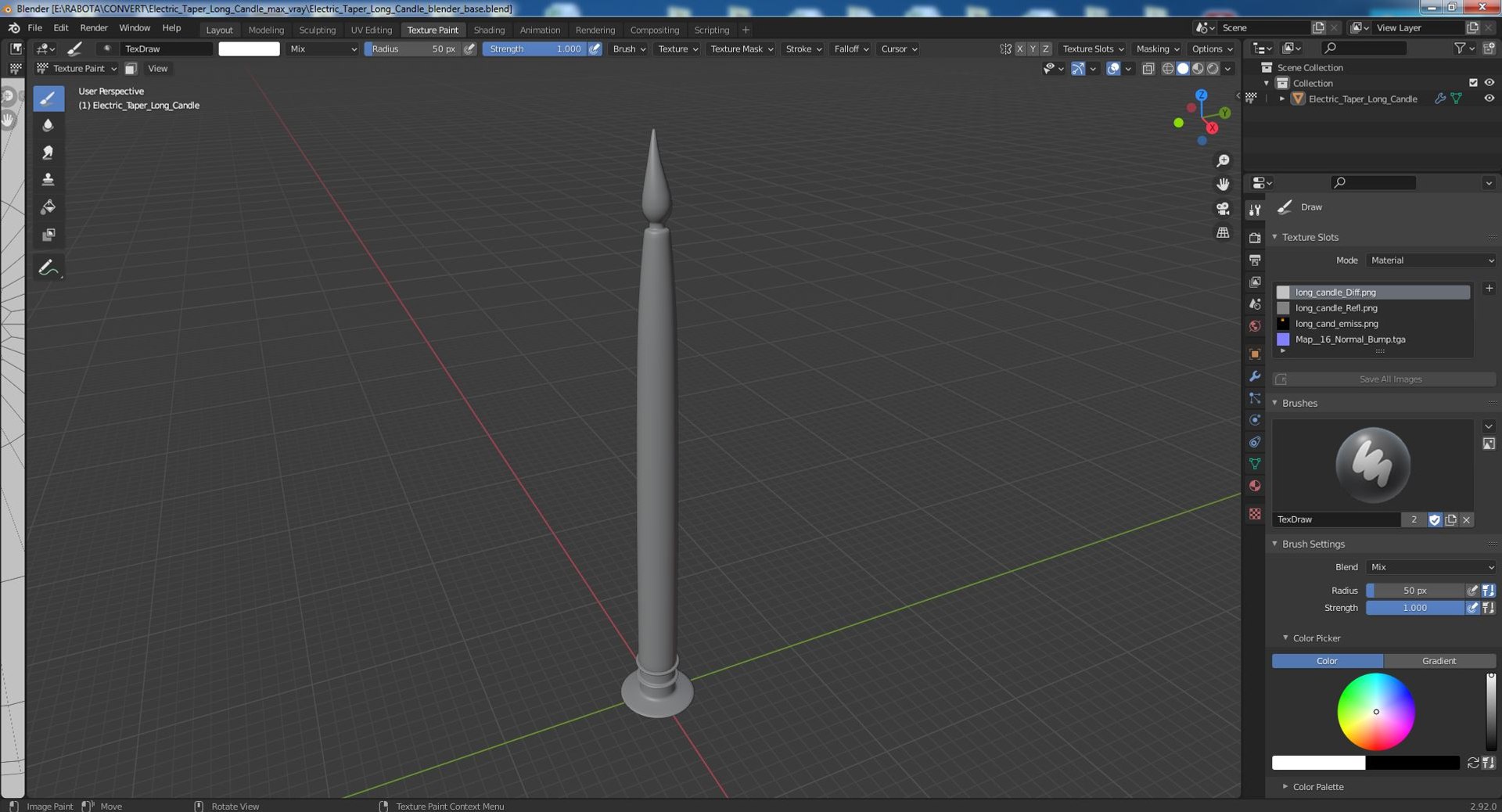 3D Electric Taper Long Candle Model - TurboSquid 1819239