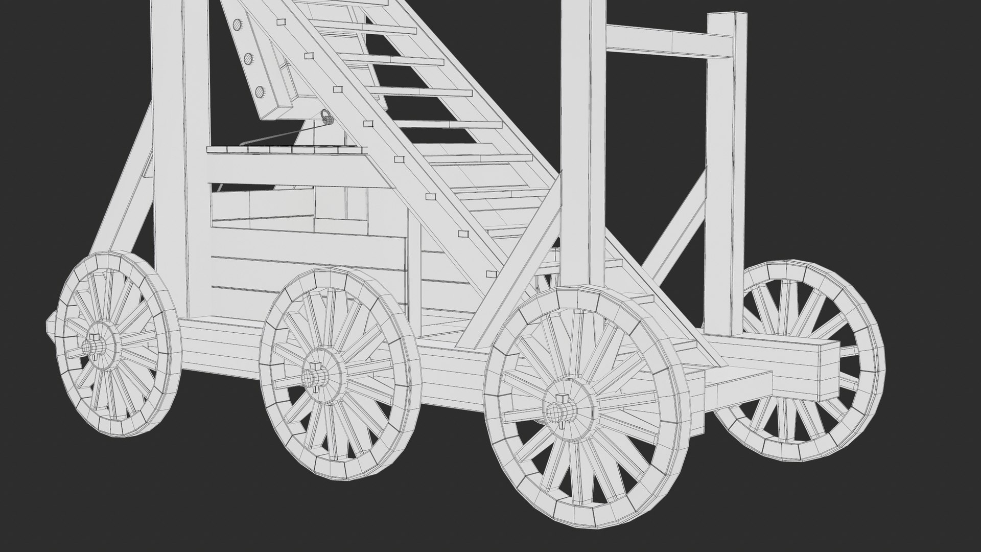 3D Medieval Siege Ladder Opened PBR - TurboSquid 2040386