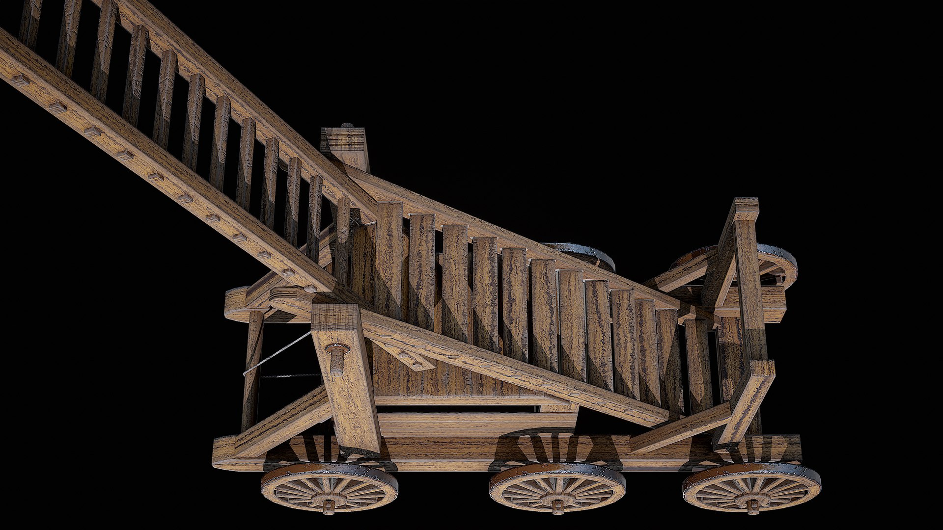3D Medieval Siege Ladder Opened PBR - TurboSquid 2040386