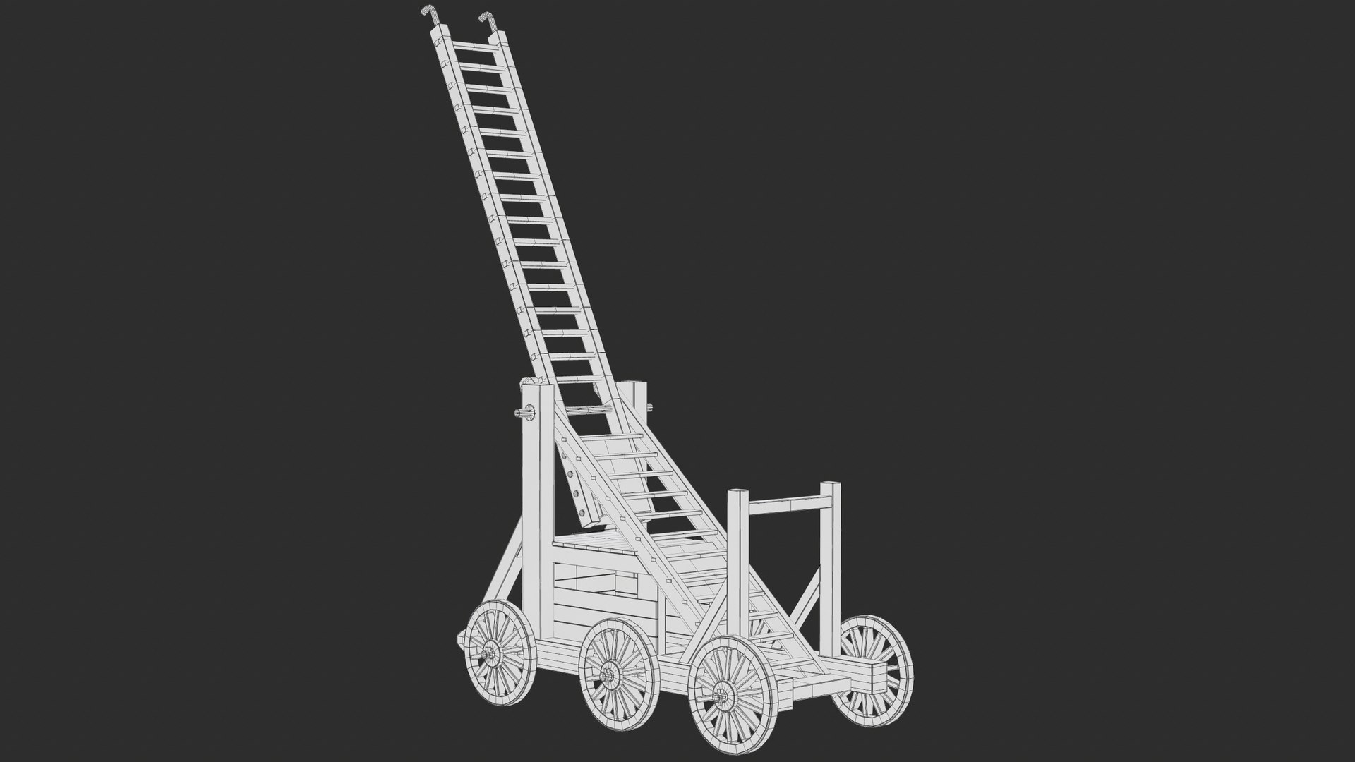 3D Medieval Siege Ladder Opened PBR - TurboSquid 2040386