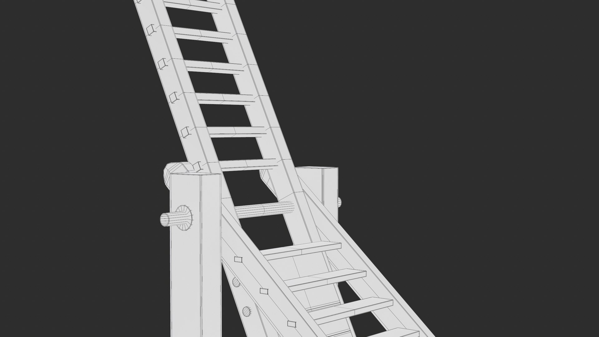 3D Medieval Siege Ladder Opened PBR - TurboSquid 2040386