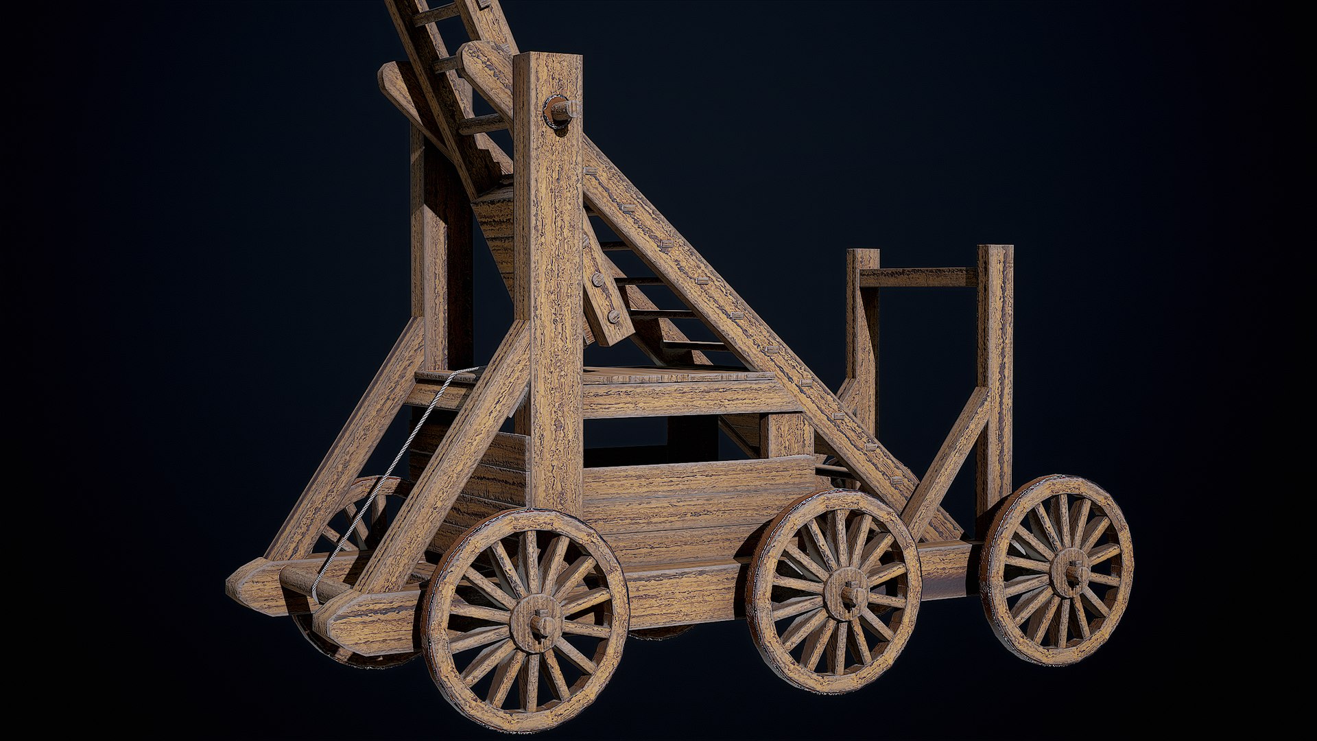 3D Medieval Siege Ladder Opened PBR - TurboSquid 2040386