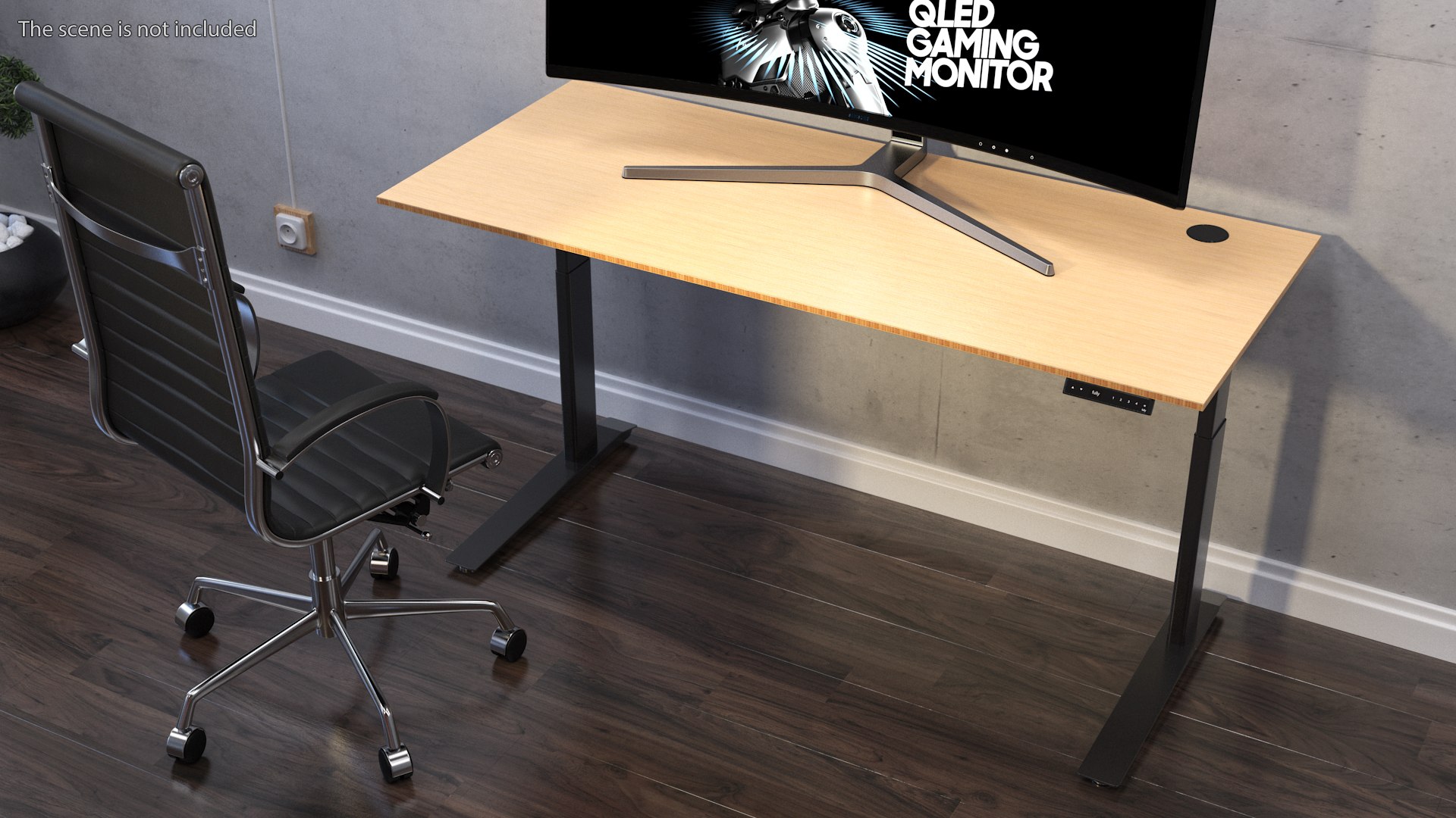 3D Yellow Standing Desk Workstation - TurboSquid 2029481