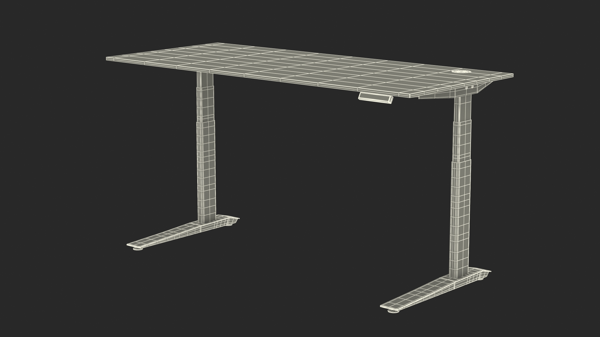 3D Yellow Standing Desk Workstation - TurboSquid 2029481