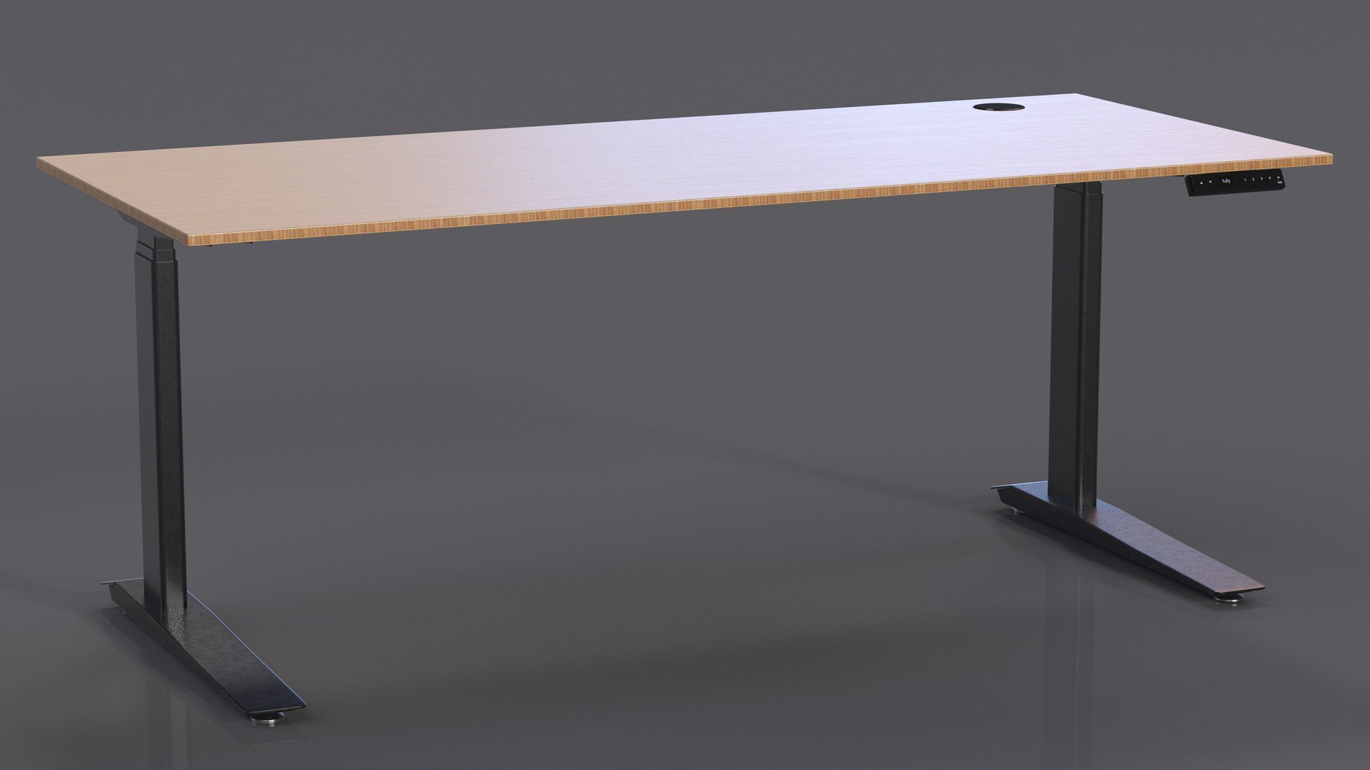 3D Yellow Standing Desk Workstation - TurboSquid 2029481
