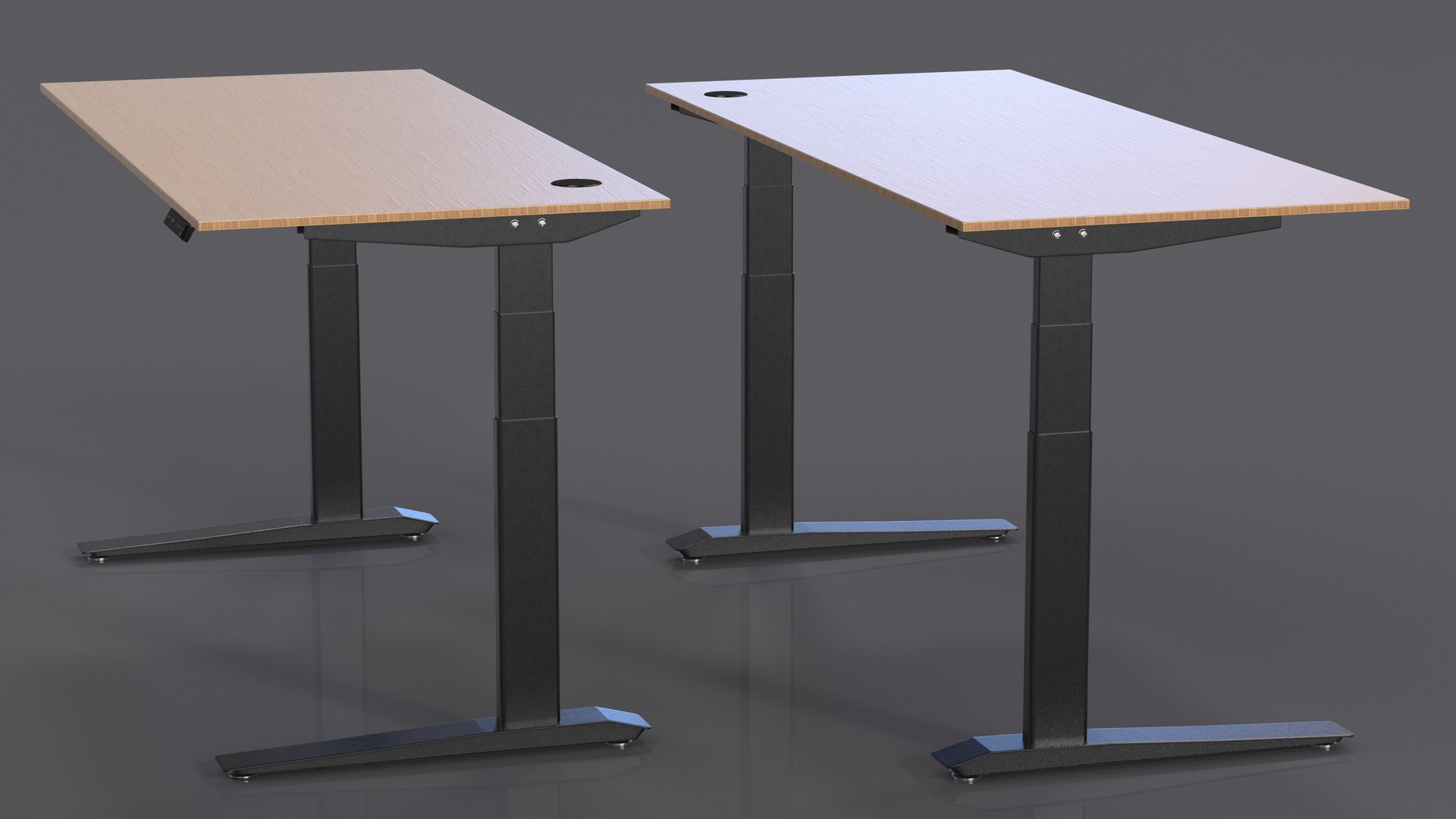 3D Yellow Standing Desk Workstation - TurboSquid 2029481