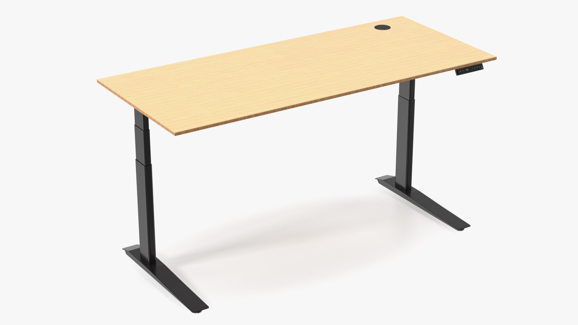 3D Yellow Standing Desk Workstation - TurboSquid 2029481