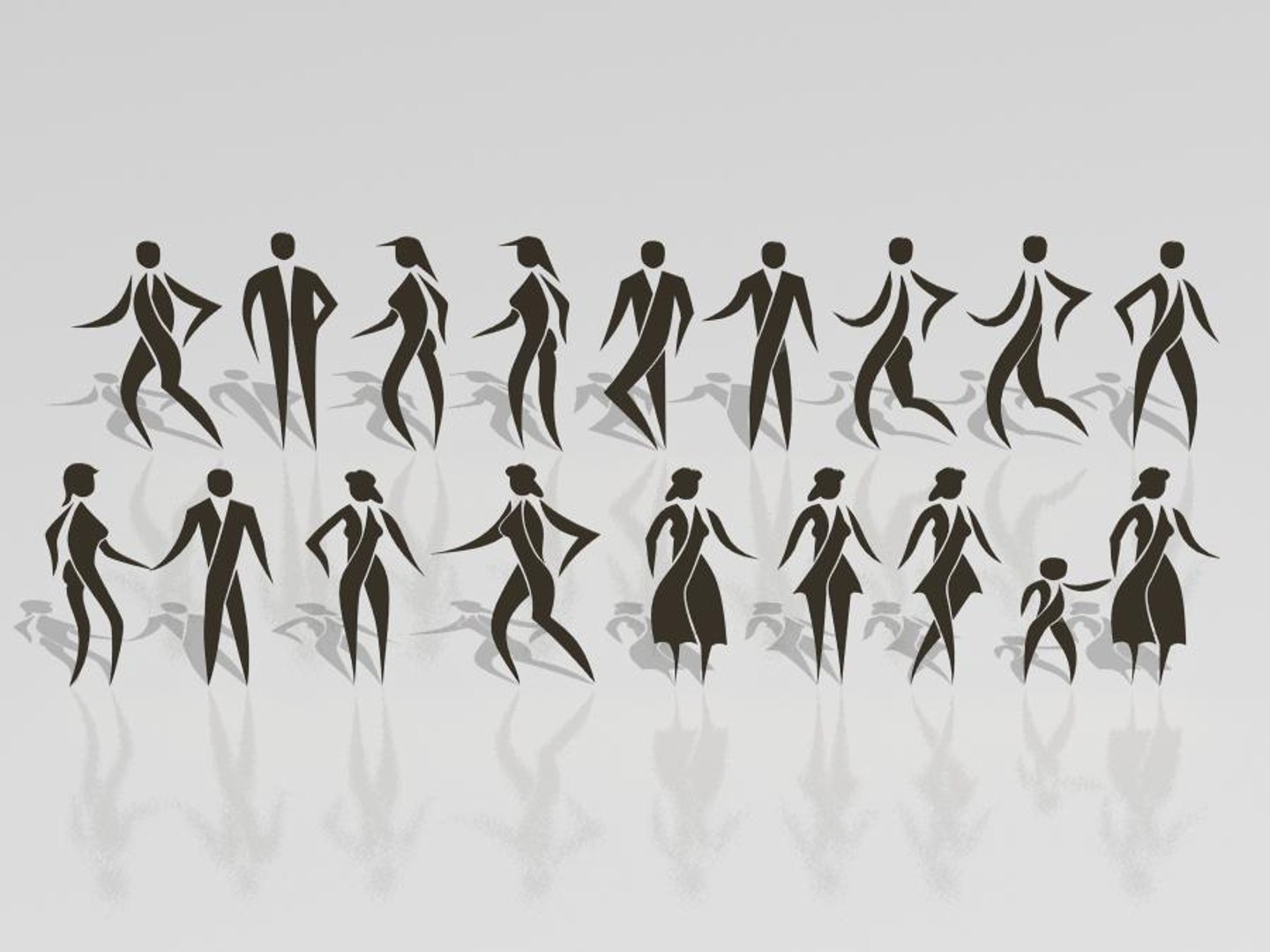 3d stylized people set