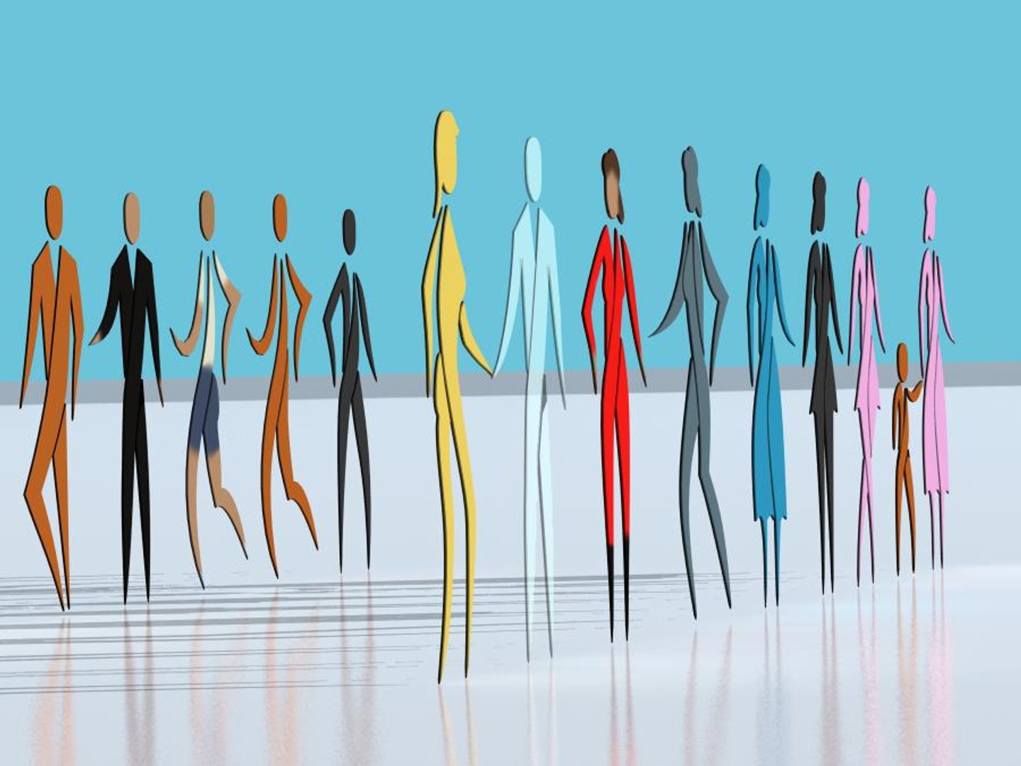 3d stylized people set