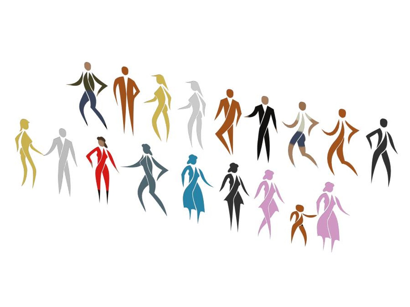 3d stylized people set