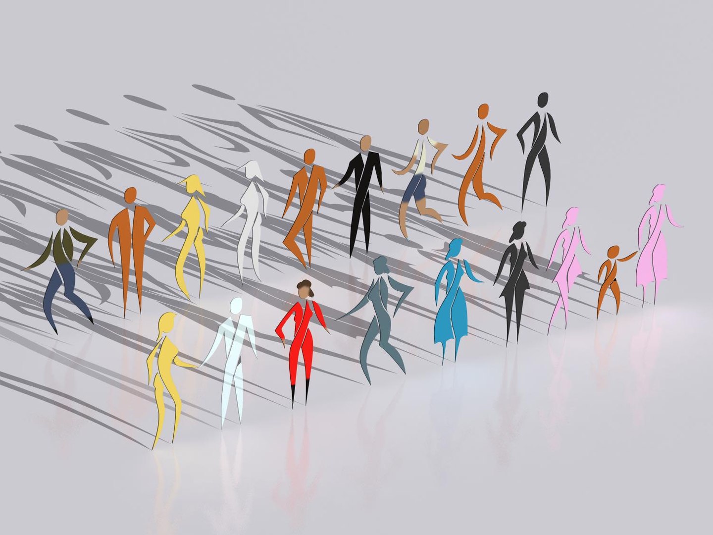 3d stylized people set