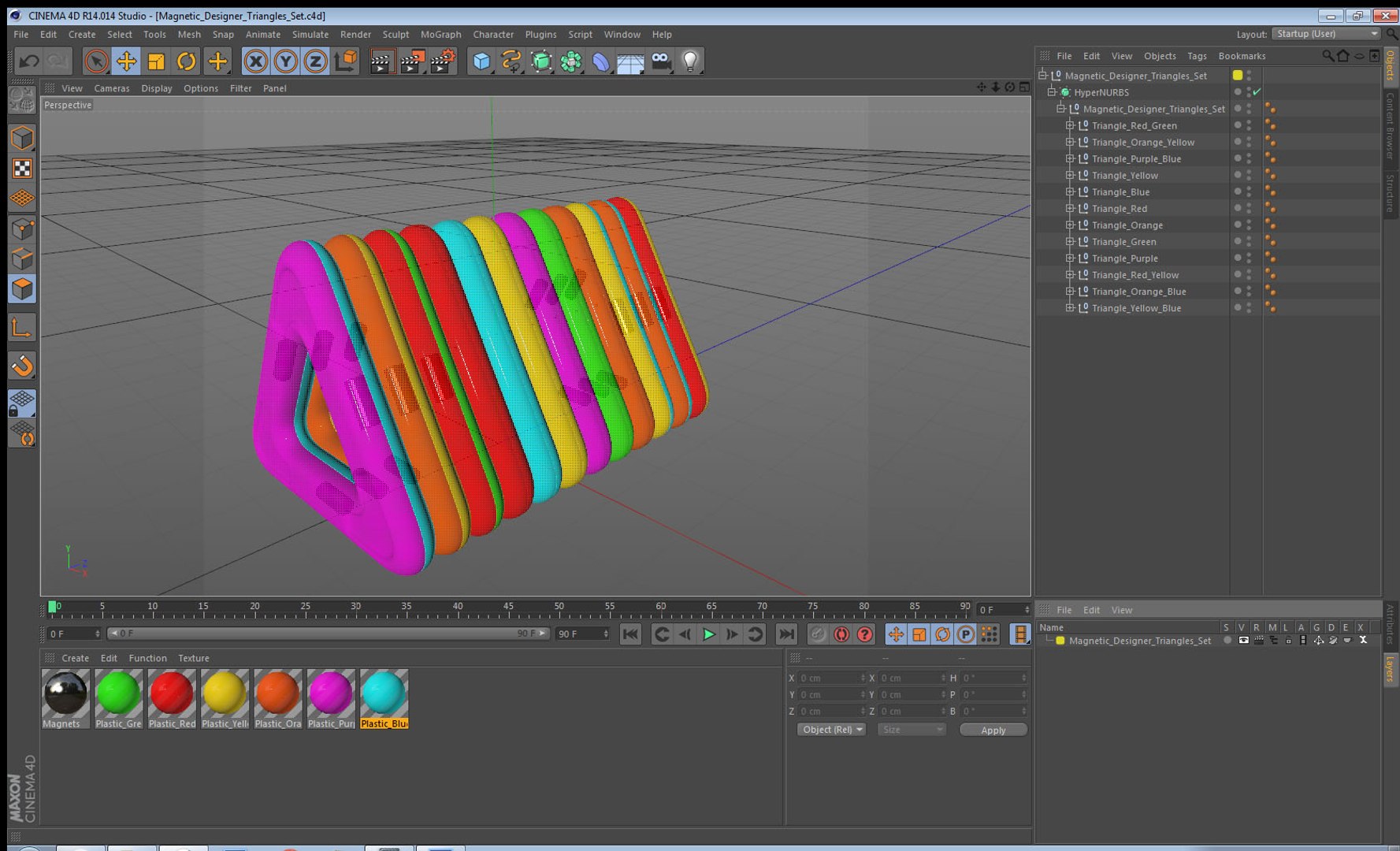 3D magnetic designer triangles set - TurboSquid 1337523