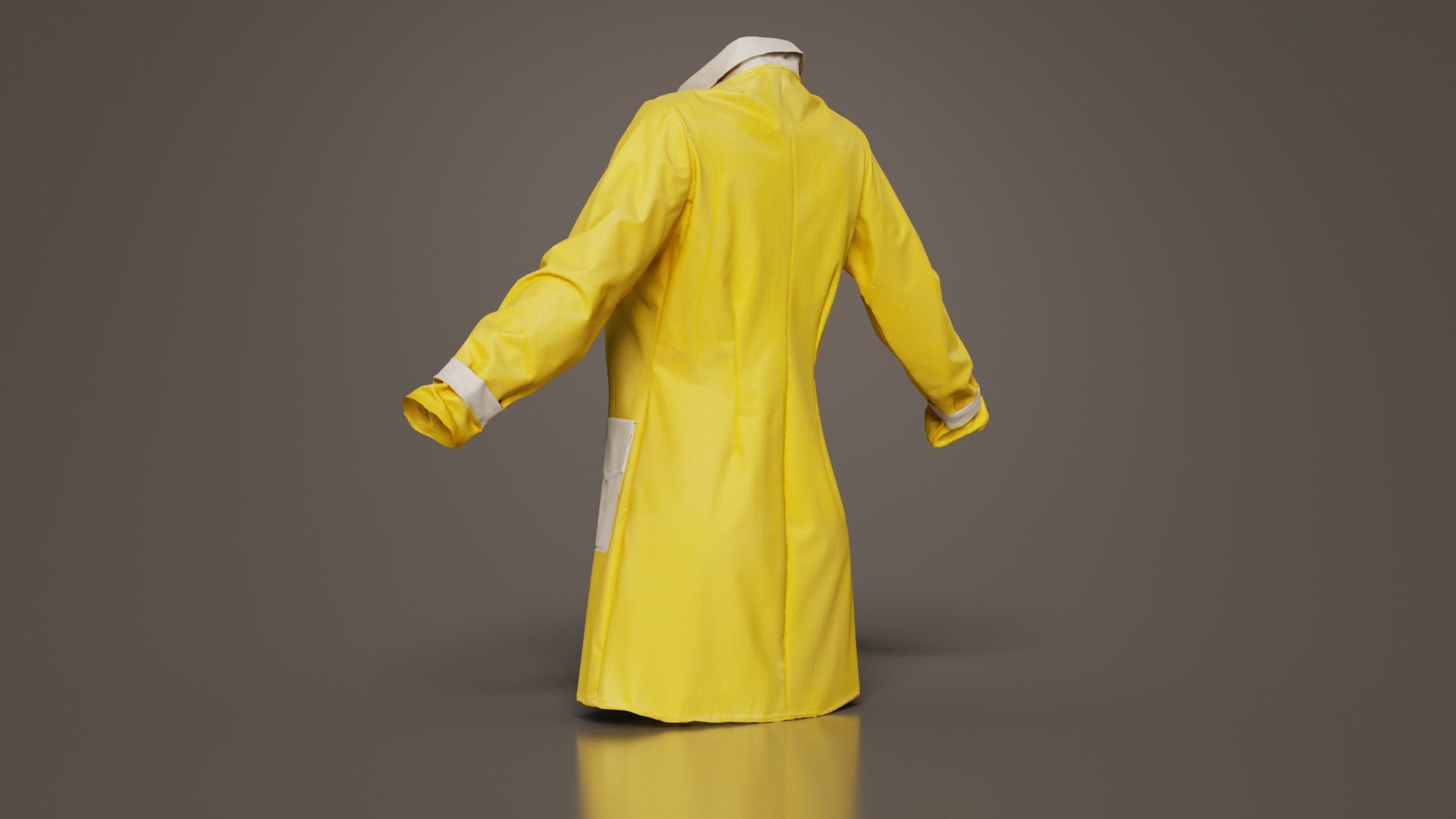 3D Yellow Pockets Vinyl Raincoat Closed Remastered Model - TurboSquid ...