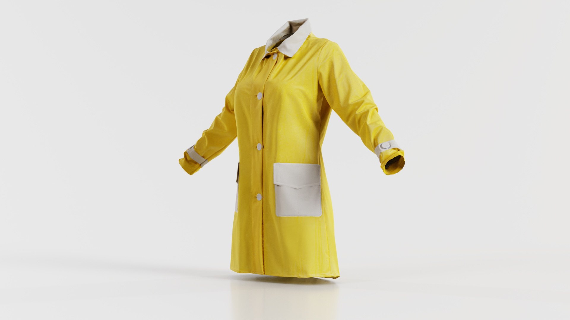 3D Yellow Pockets Vinyl Raincoat Closed Remastered Model - TurboSquid ...