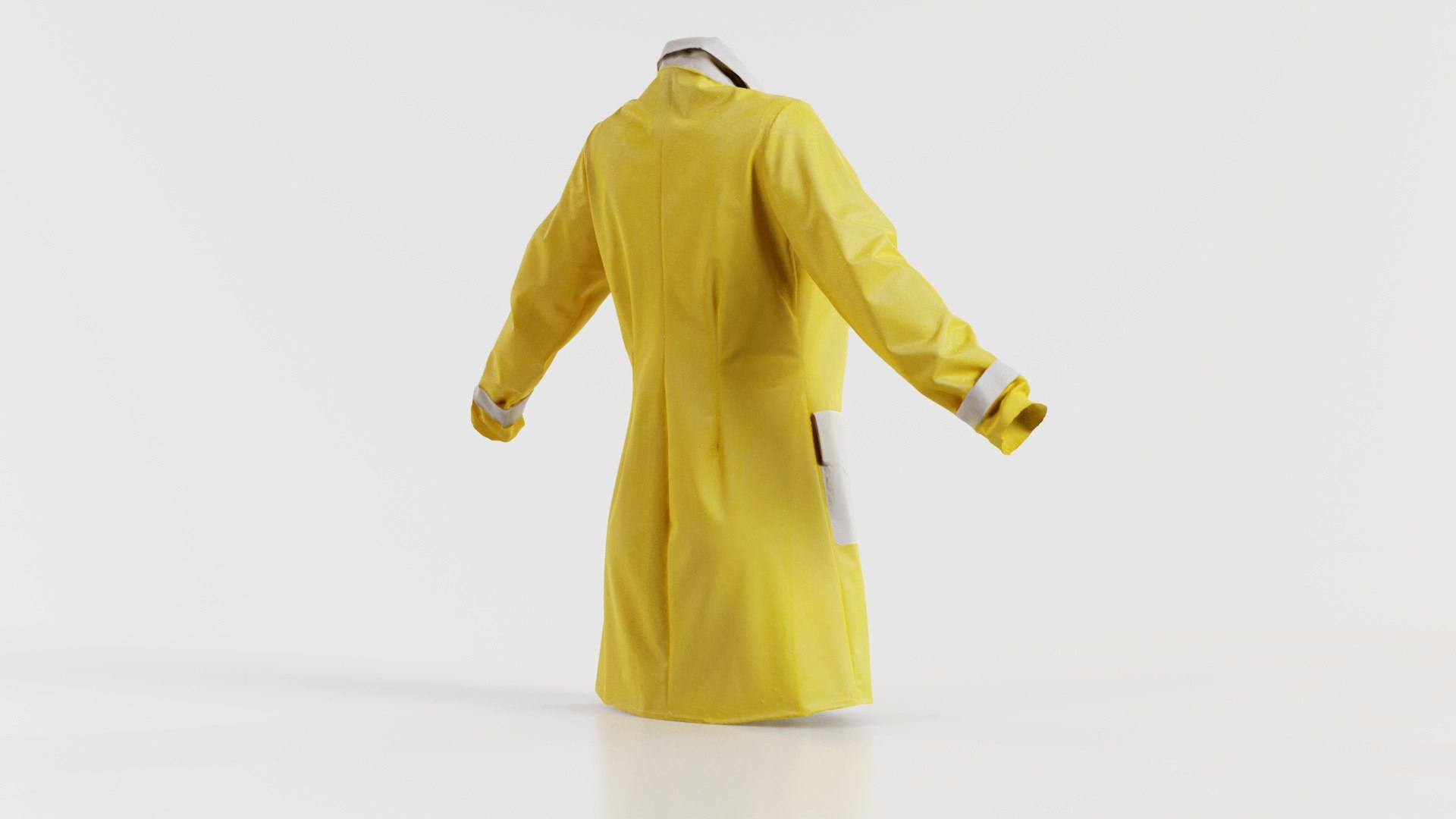 3D Yellow Pockets Vinyl Raincoat Closed Remastered Model - TurboSquid ...
