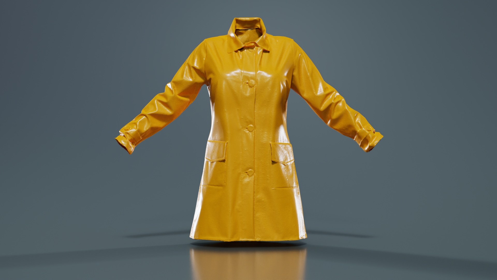 3D Yellow Pockets Vinyl Raincoat Closed Remastered Model - TurboSquid ...