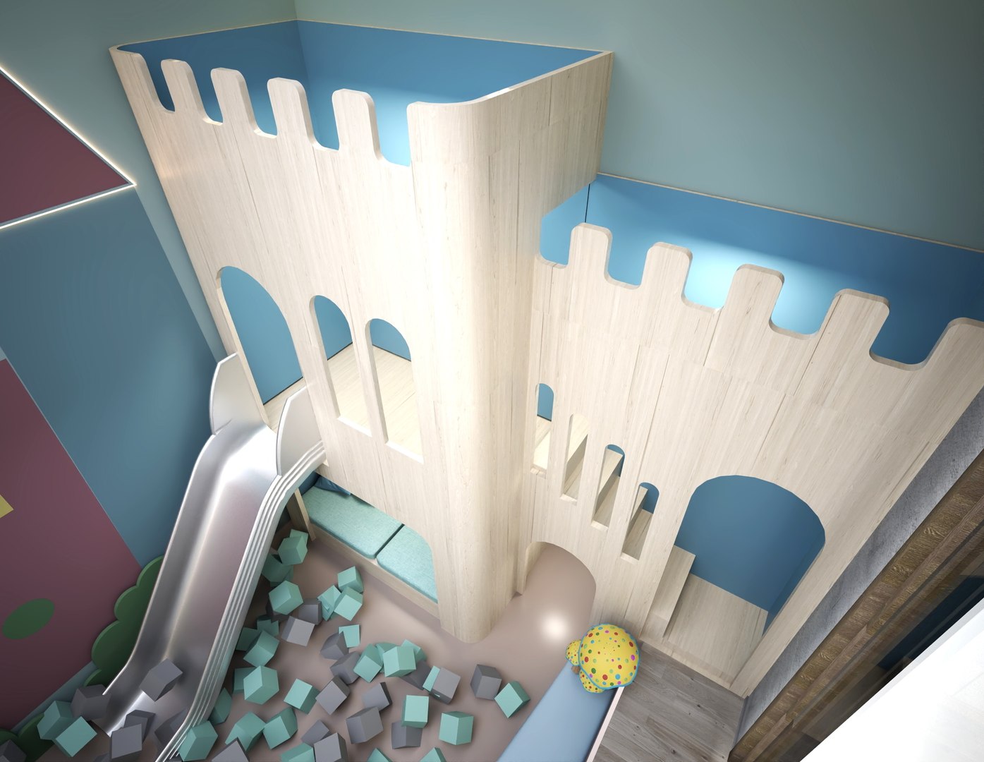 3D Children Playground Slide - Kindergarten Activity Room Model ...
