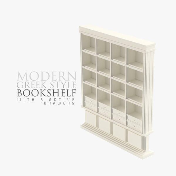 modelo 3d Modern Greek Style Bookshelf I - TurboSquid 2023854