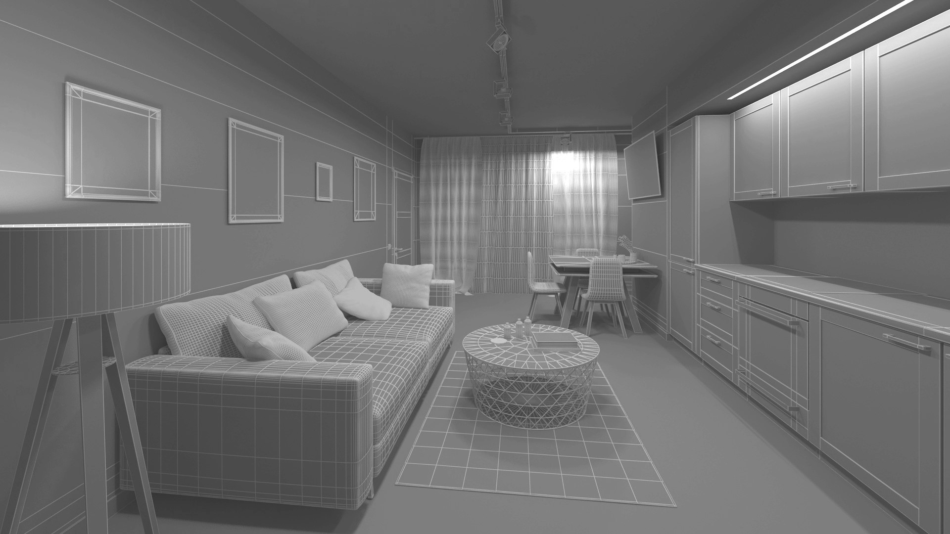 Small Flat Interior 3D Model - TurboSquid 2027037