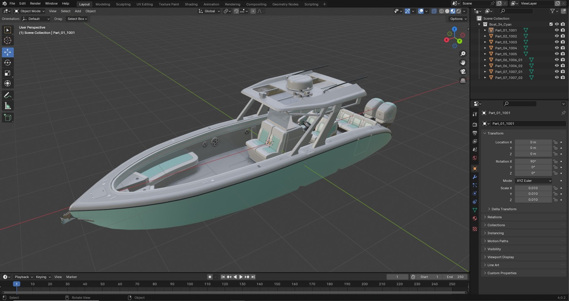 3D Motorboat Model - TurboSquid 2290410