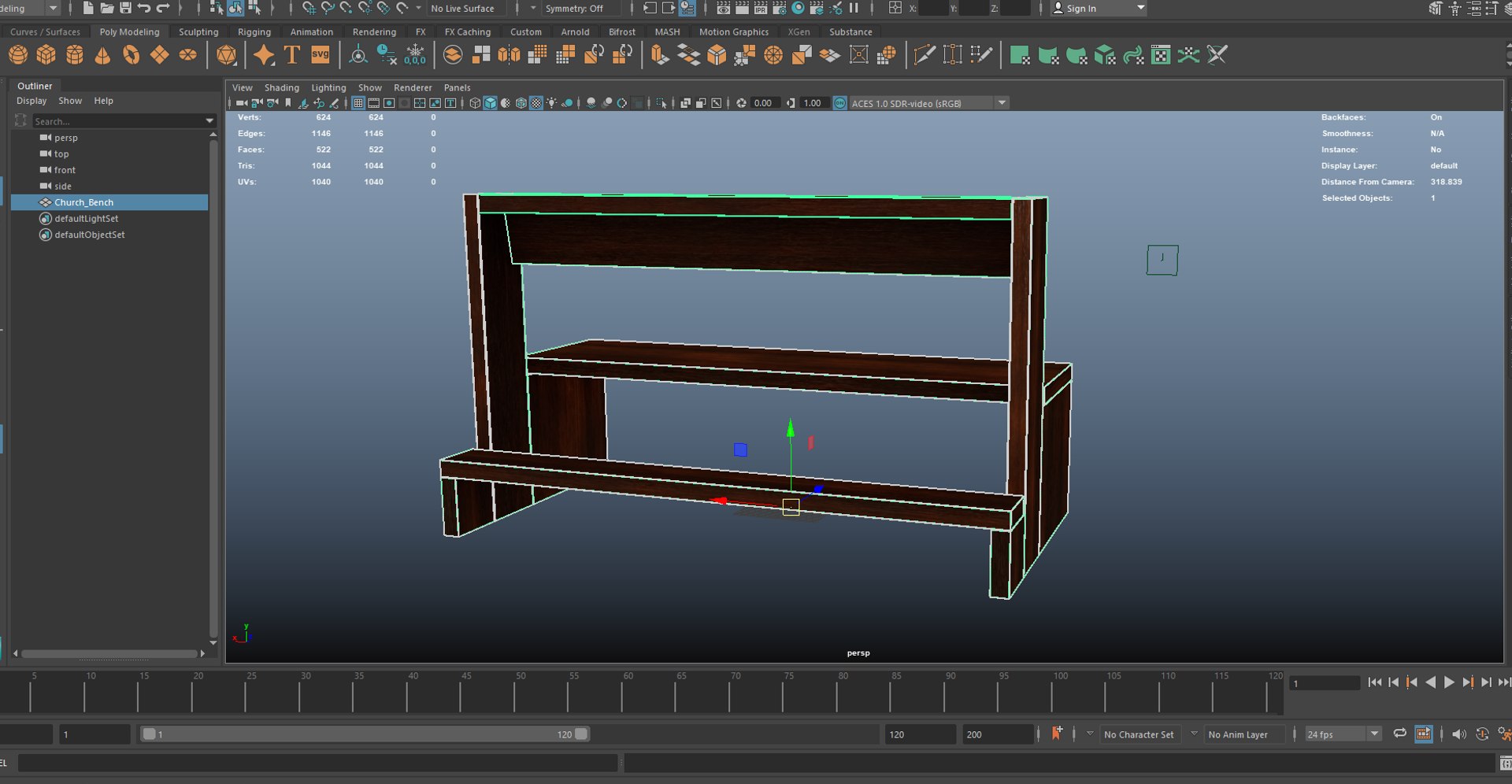 3D Church Bench 3D Model AR VR Low-poly 3D Model - TurboSquid 1966549