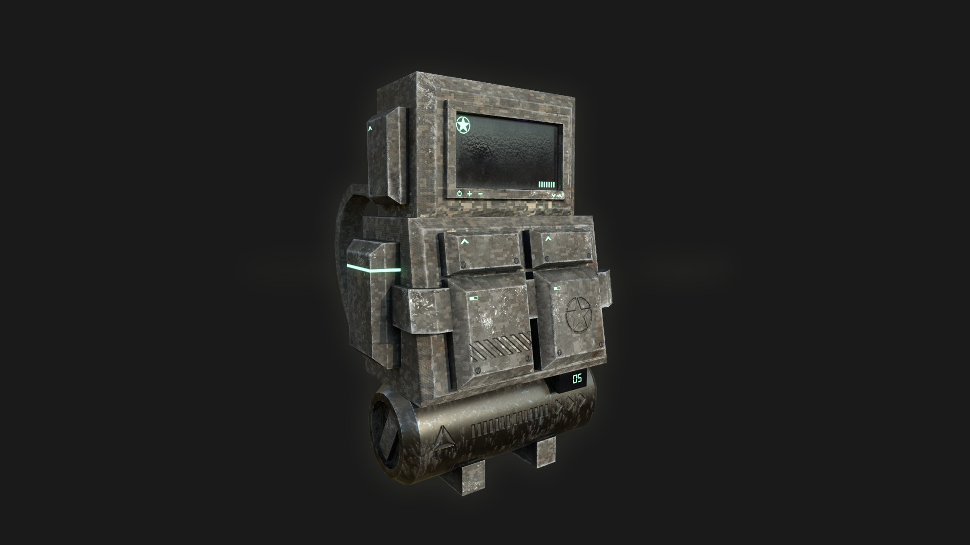 3D Sci-fi Military Backpack - - TurboSquid 1694327