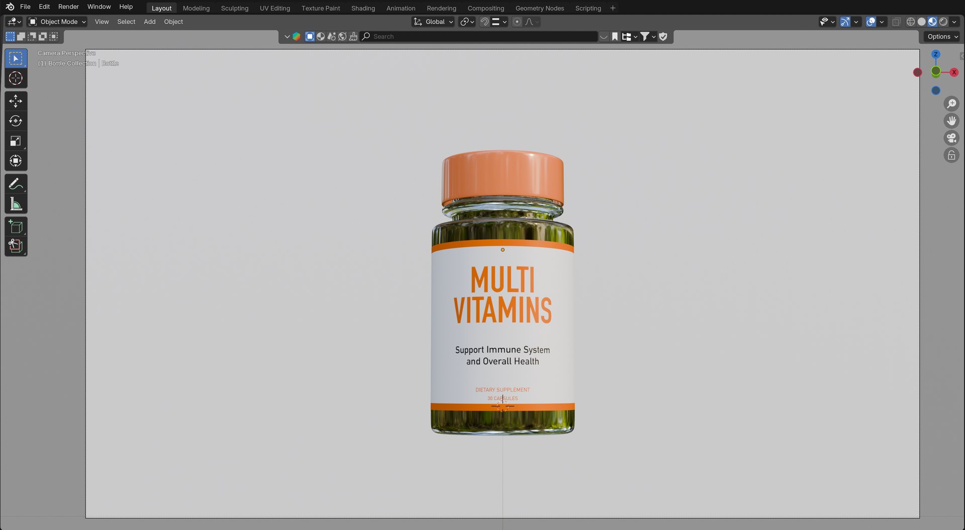 Multi Vitamins Bottle 3D Model - TurboSquid 2325482