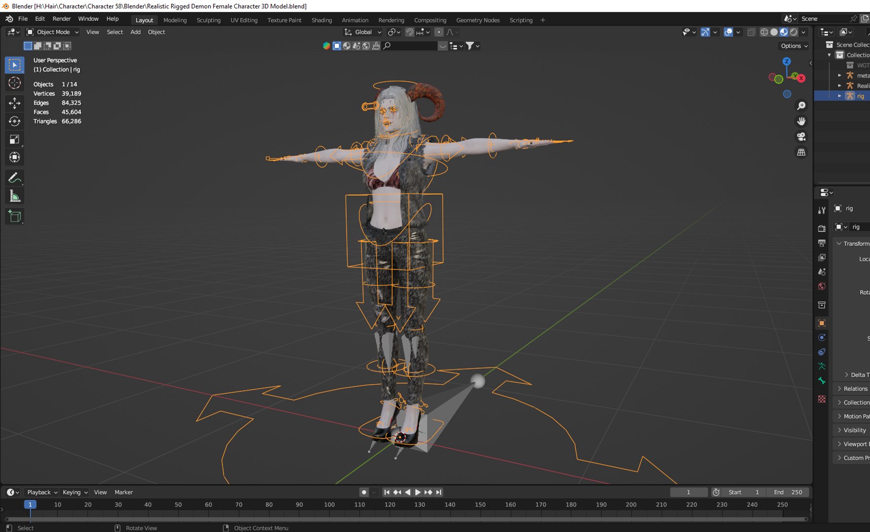 Realistic Rigged Demon Female Character 3D model - TurboSquid 2137272