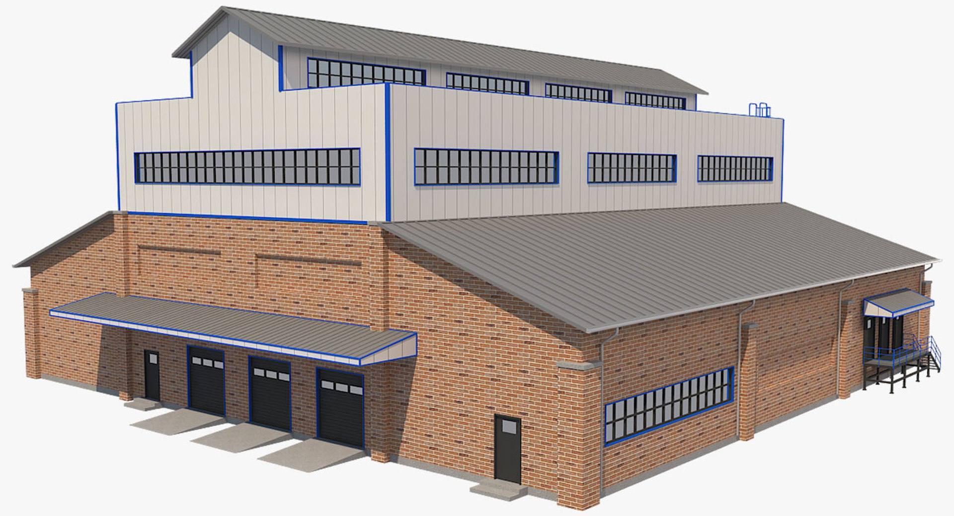Warehouse building model - TurboSquid 1327414