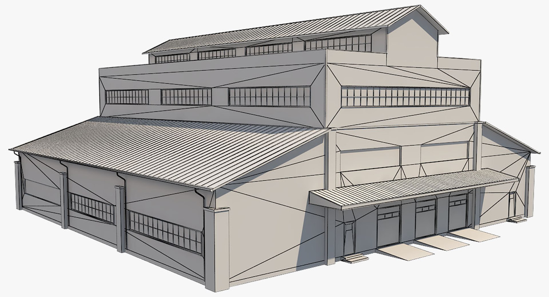 Warehouse building model - TurboSquid 1327414