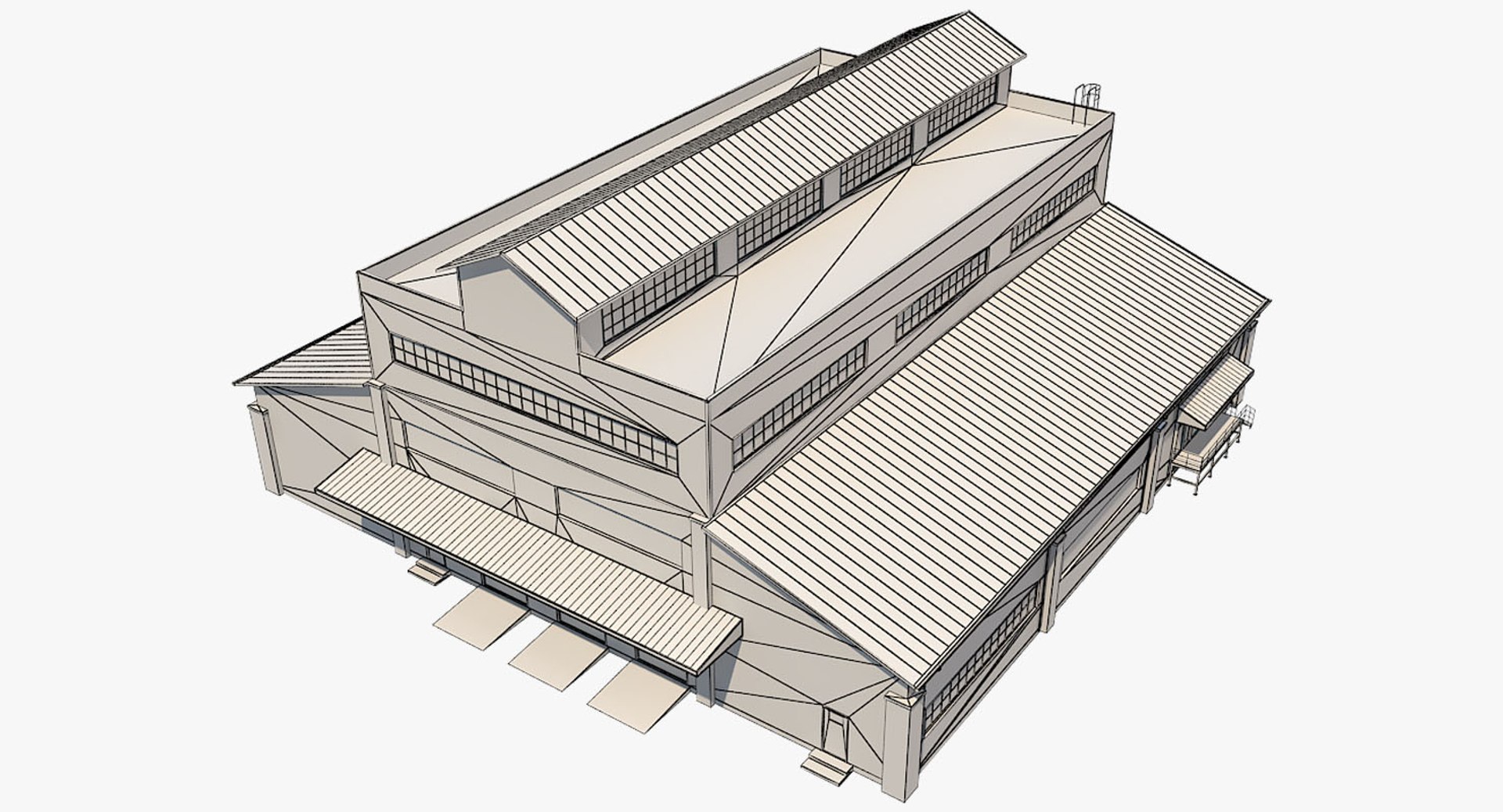 Warehouse building model - TurboSquid 1327414