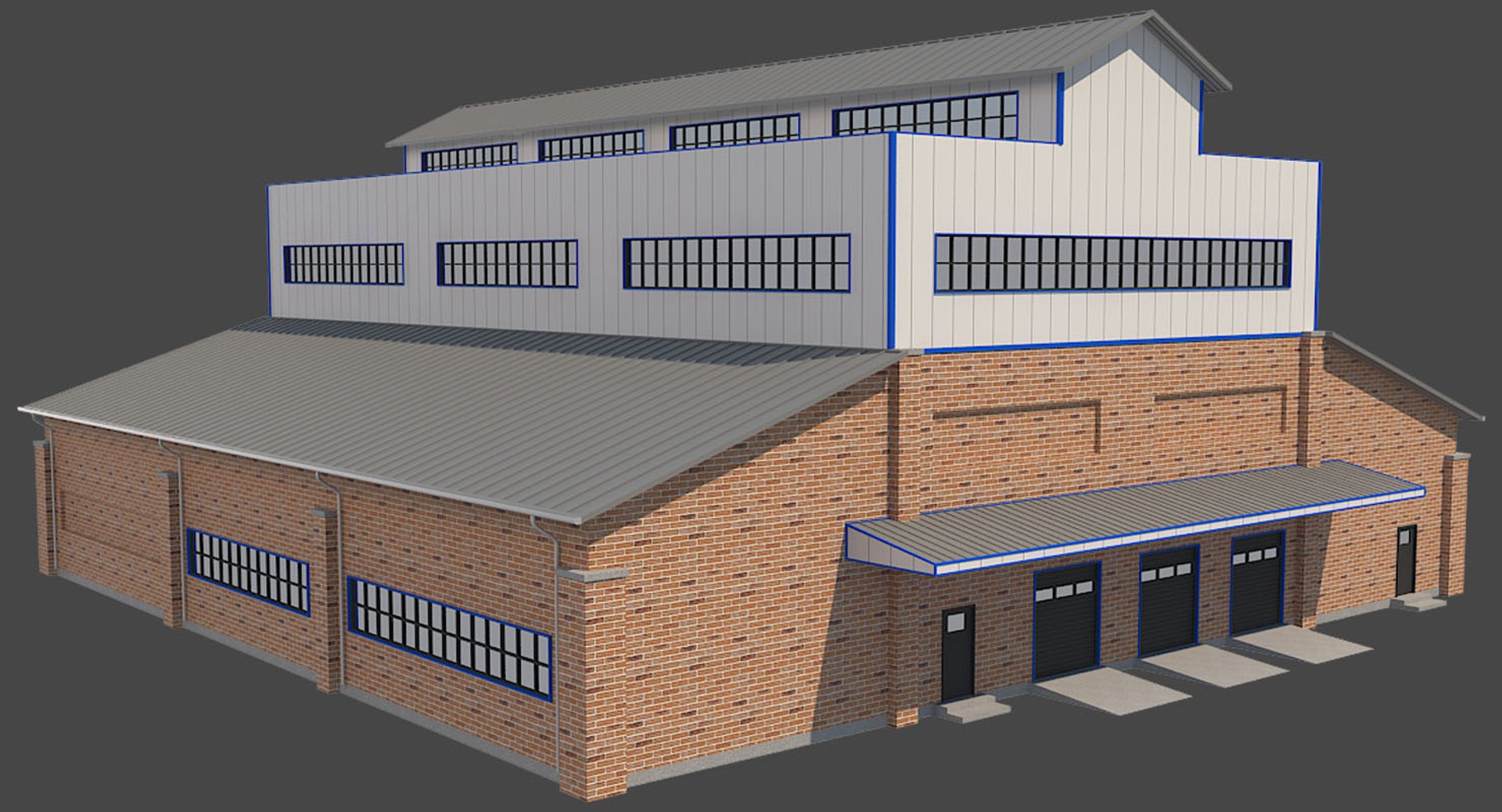 Warehouse building model - TurboSquid 1327414