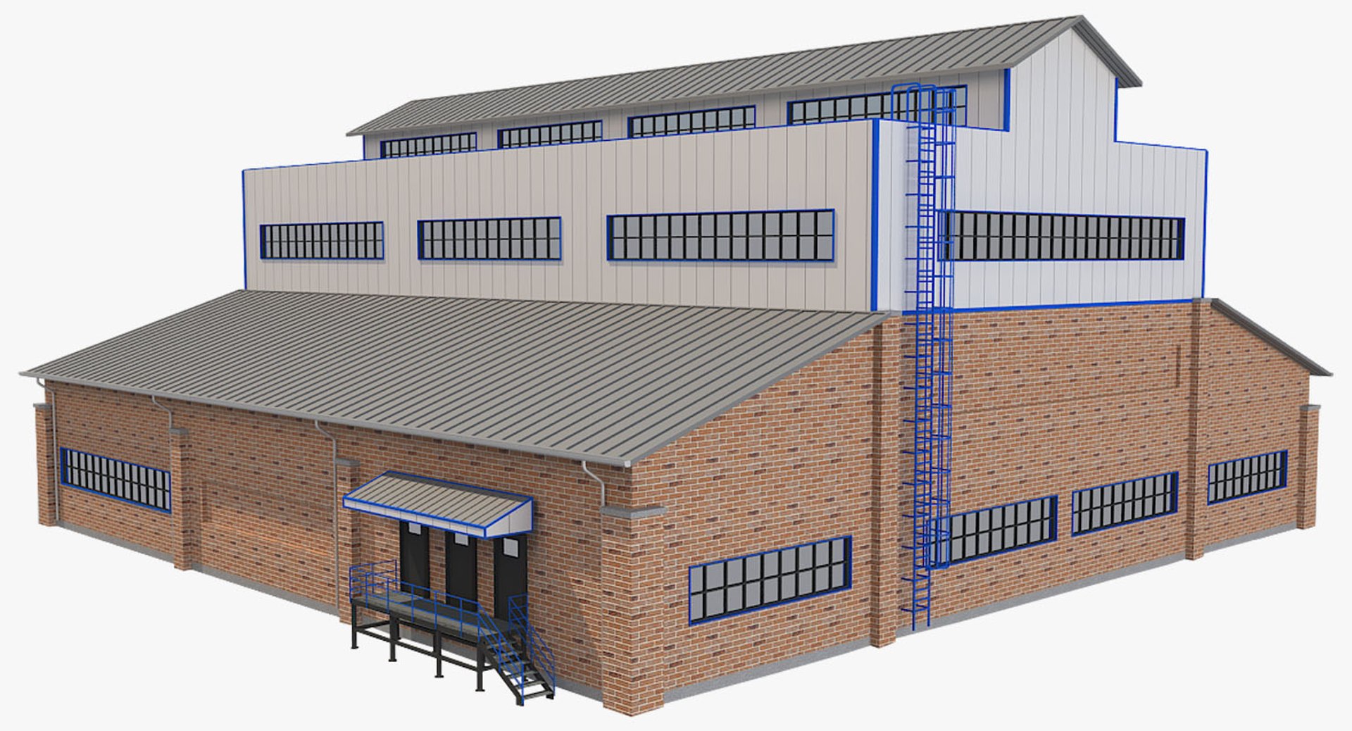 Warehouse building model - TurboSquid 1327414