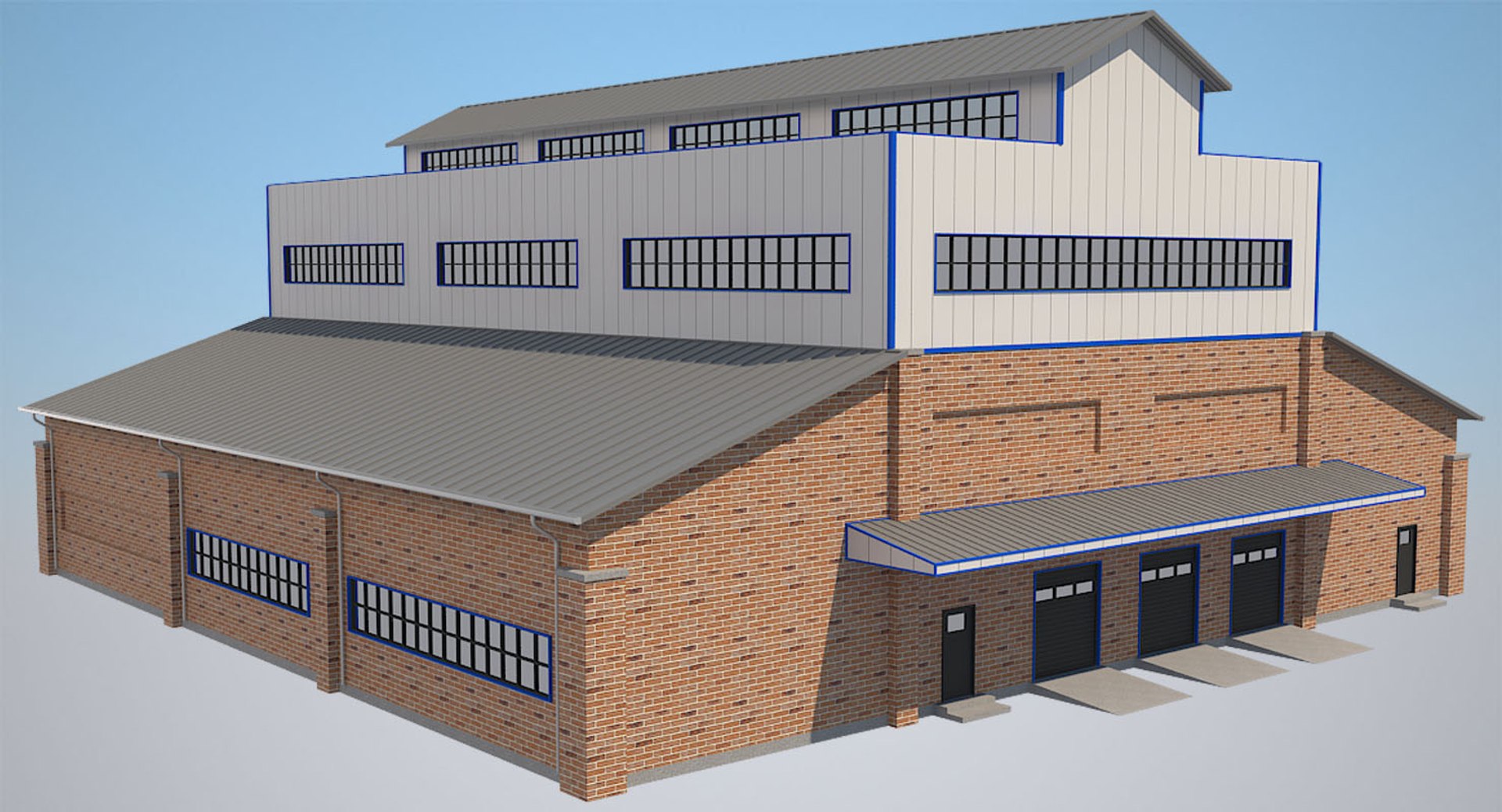 Warehouse building model - TurboSquid 1327414