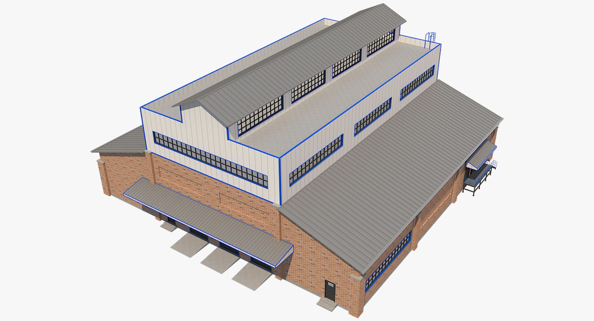 Warehouse building model - TurboSquid 1327414