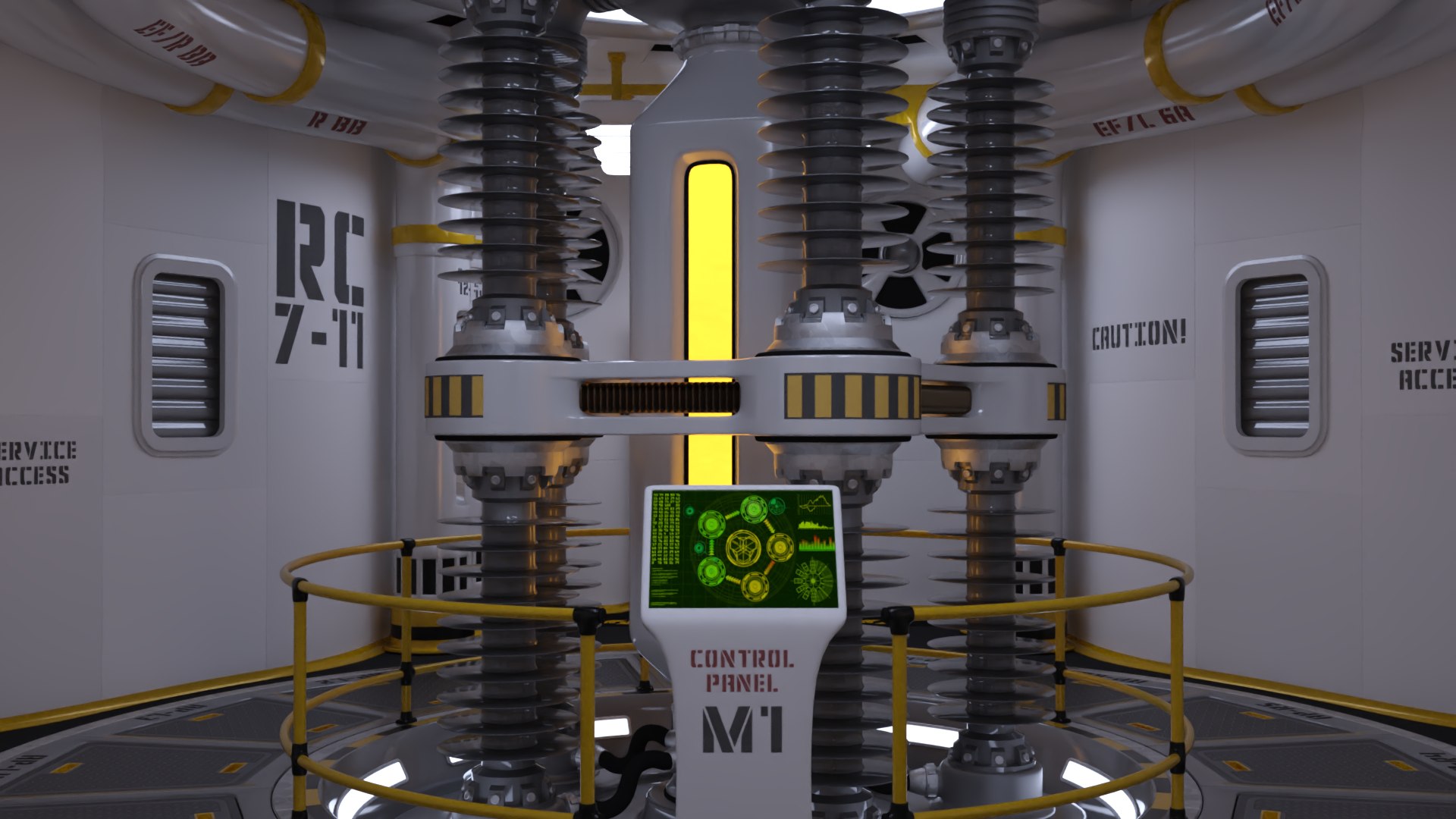 Nuclear Reactor RC - 5 Sci-Fi Low-poly Model - TurboSquid 2355220