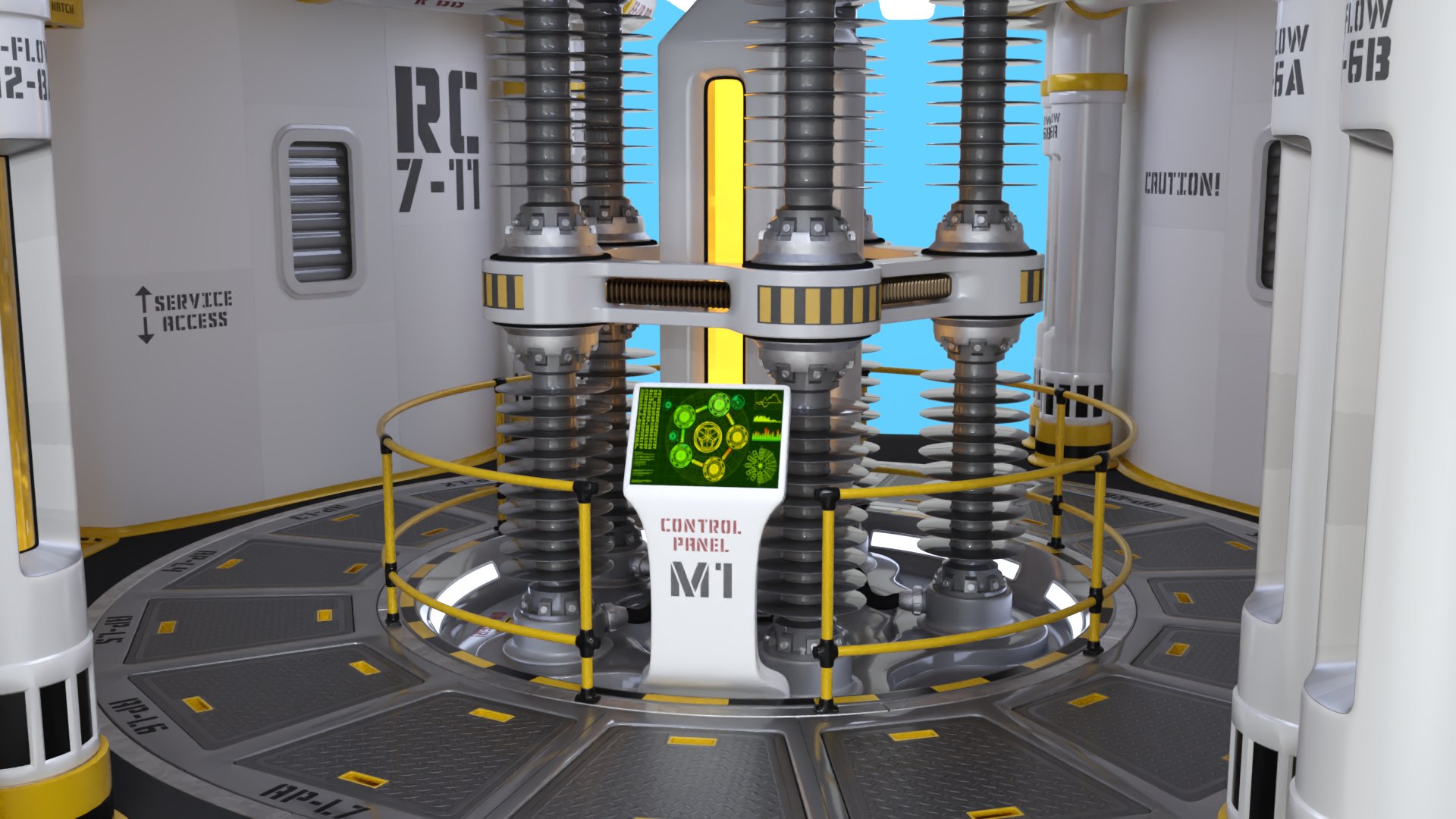 Nuclear Reactor RC - 5 Sci-Fi Low-poly Model - TurboSquid 2355220