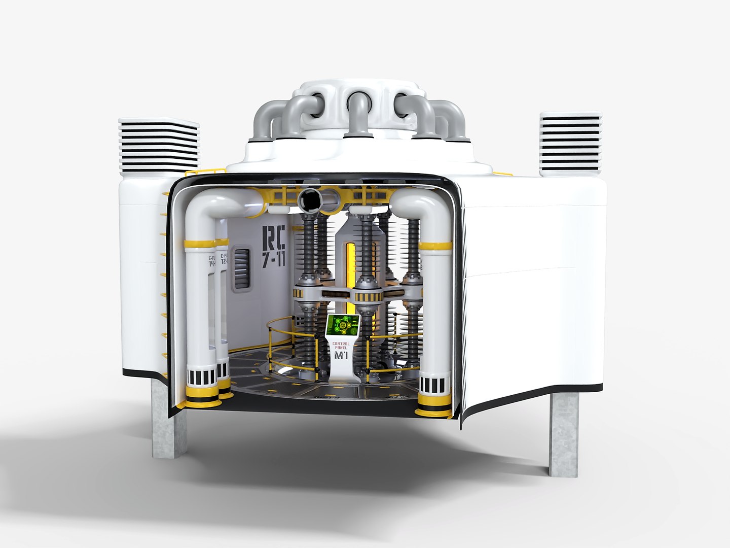 Nuclear Reactor RC - 5 Sci-Fi Low-poly Model - TurboSquid 2355220