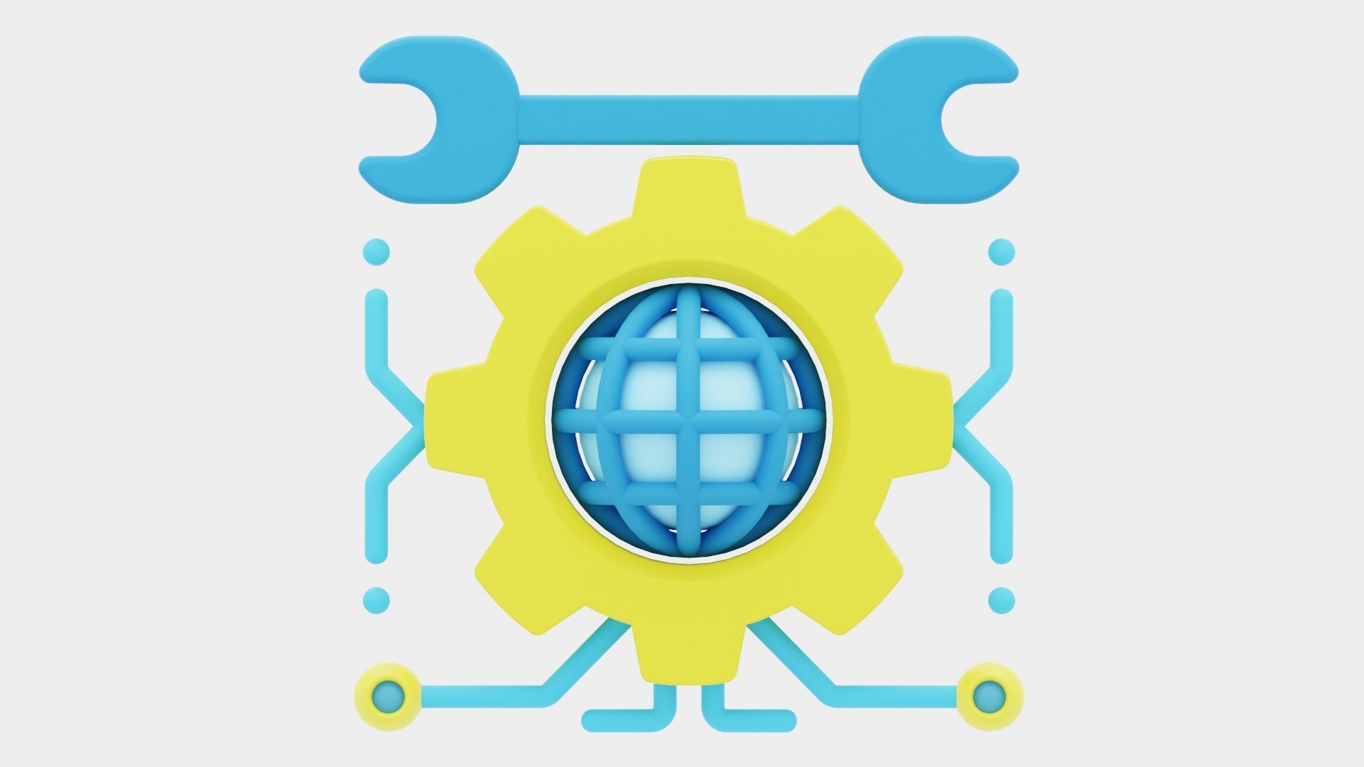 Network Configuration Icon Represented By Wrench And Gears 3D ...