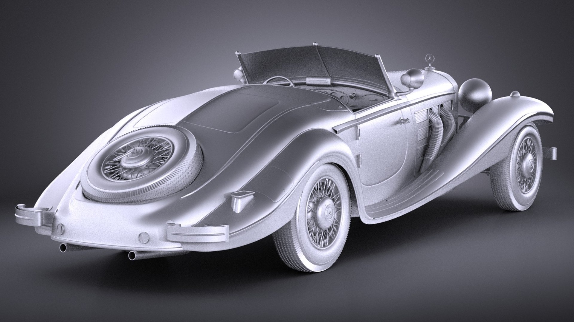 Mercedes 540k 1936 3d Model