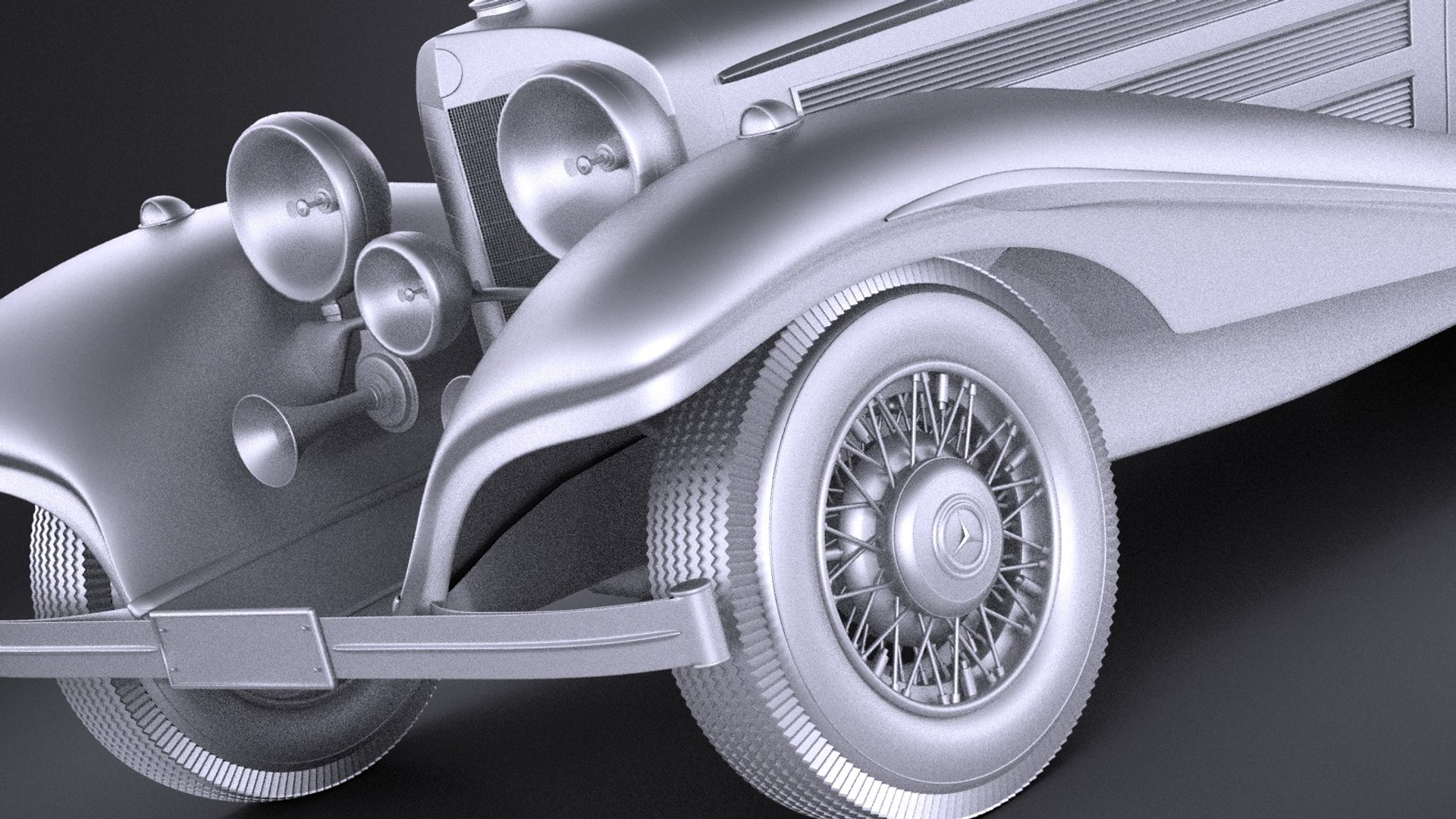 Mercedes 540k 1936 3d Model