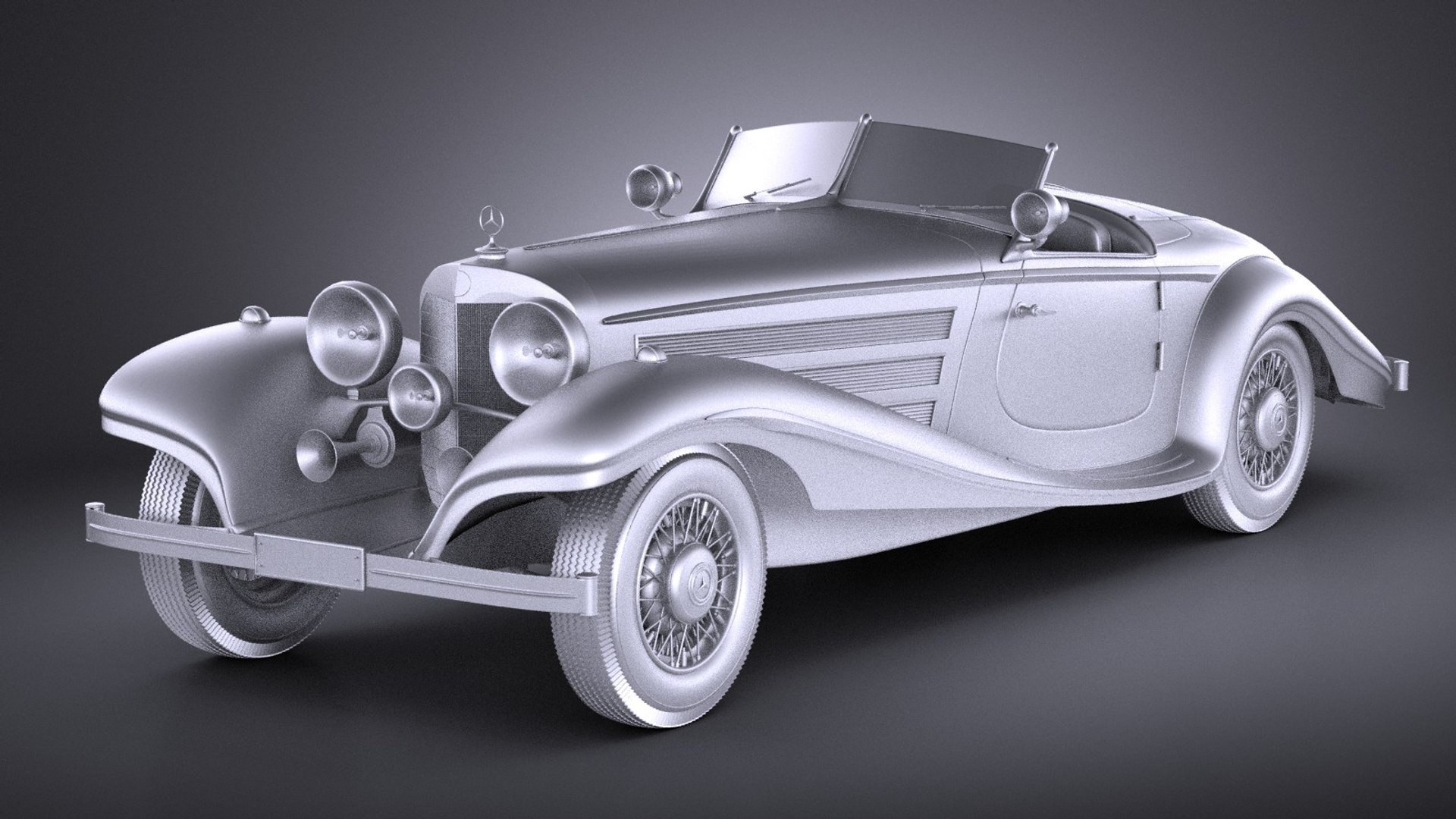 Mercedes 540k 1936 3d Model