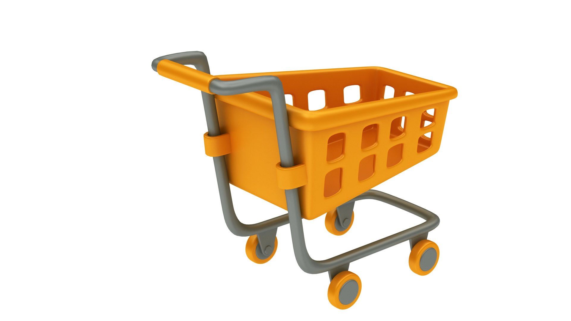 Cartoon Shopping Cart Icon 3D Model - TurboSquid 2218145