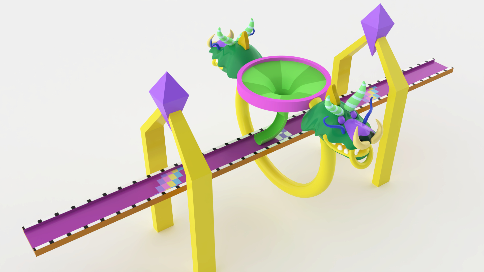 3D Infinity Run Game Stage Low-poly 3D model Low-poly 3D model ...