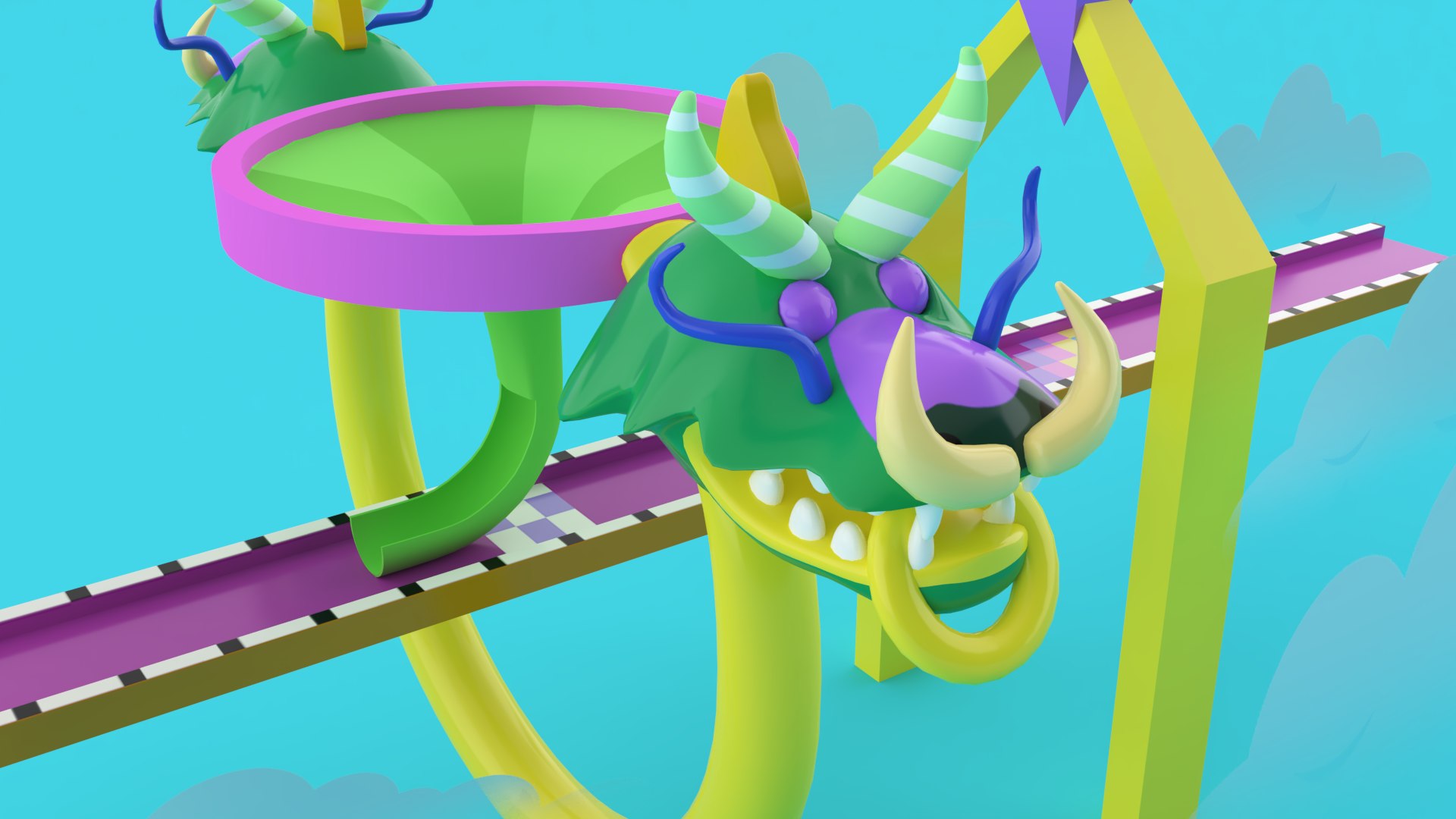 3D Infinity Run Game Stage Low-poly 3D model Low-poly 3D model ...