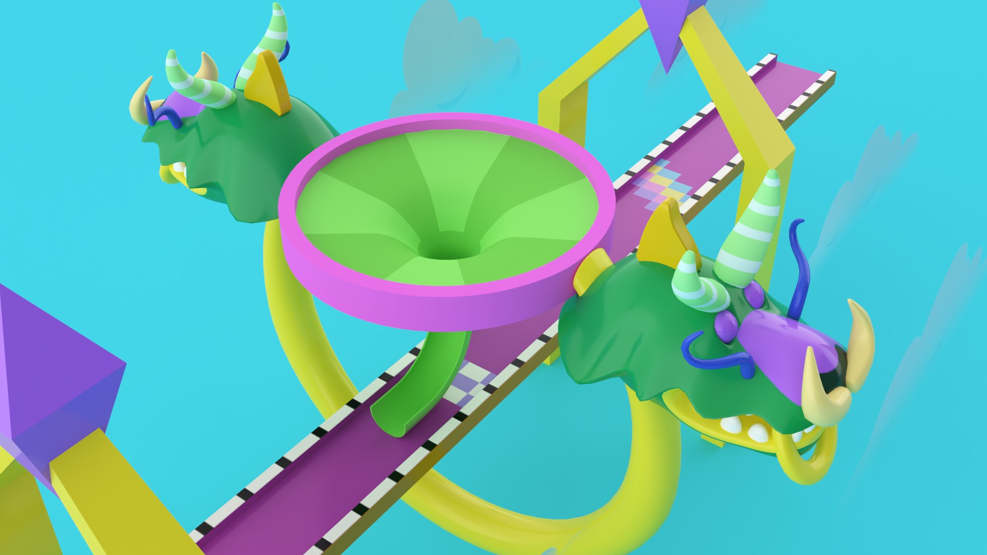 3D Infinity Run Game Stage Low-poly 3D model Low-poly 3D model ...