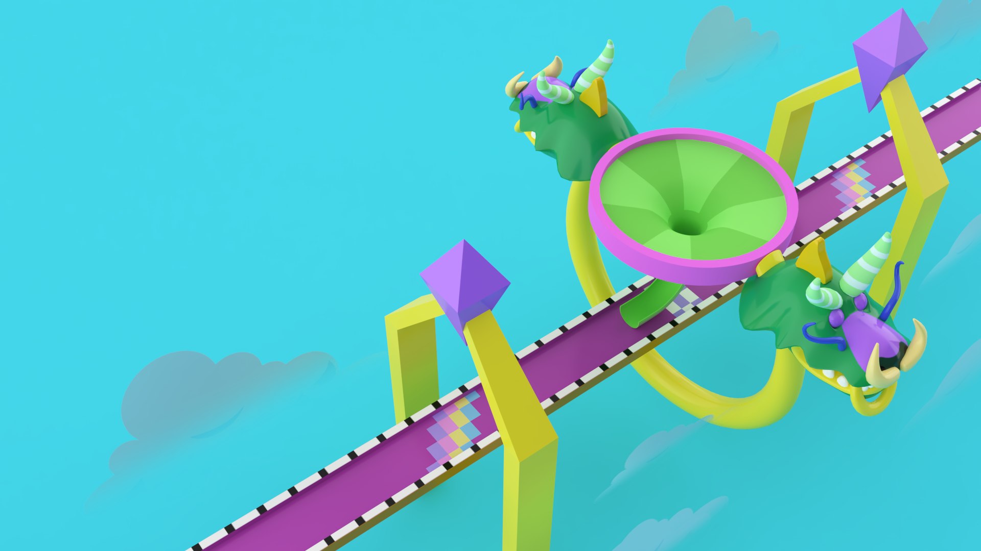 3D Infinity Run Game Stage Low-poly 3D model Low-poly 3D model ...