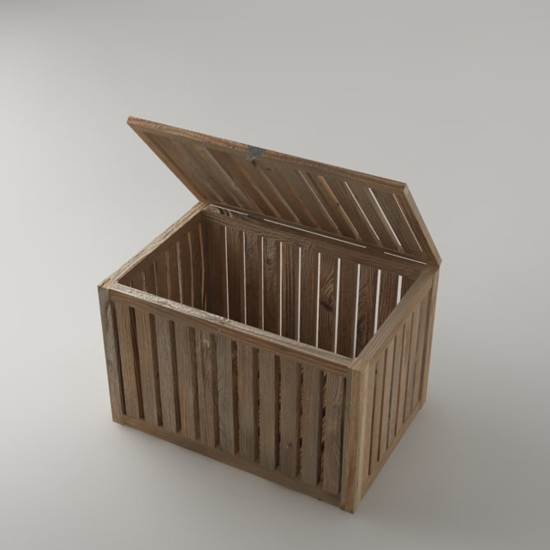 3d Box Wood Wooden Model