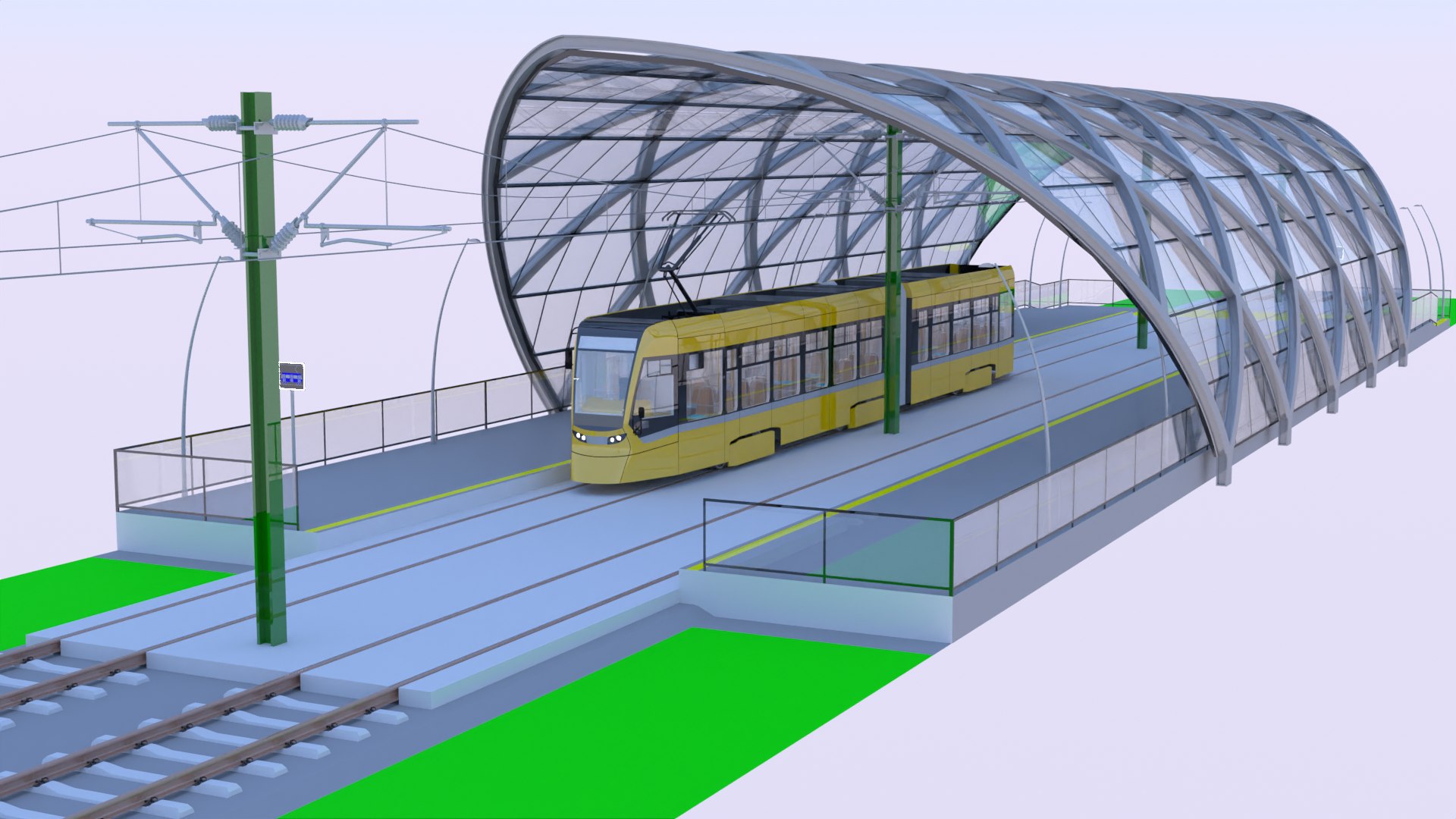 3D Stadler Tram Stops Model - TurboSquid 2316086