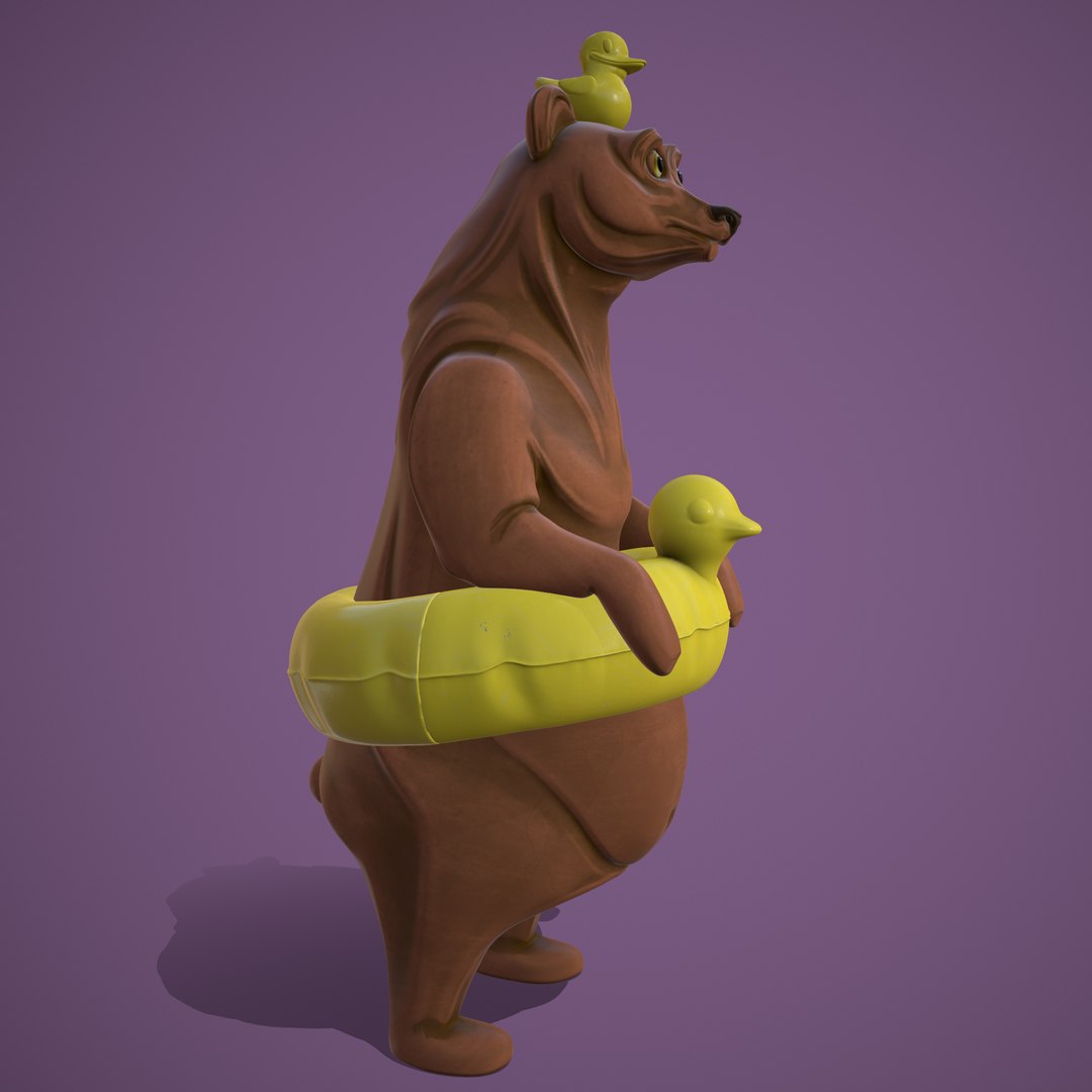 3D Model Summer Bear Print Color - TurboSquid 1505847